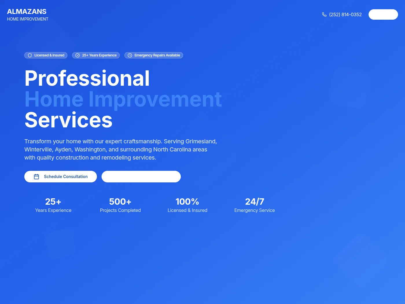 ALMAZANS HOME IMPROVEMENT Website Redesign