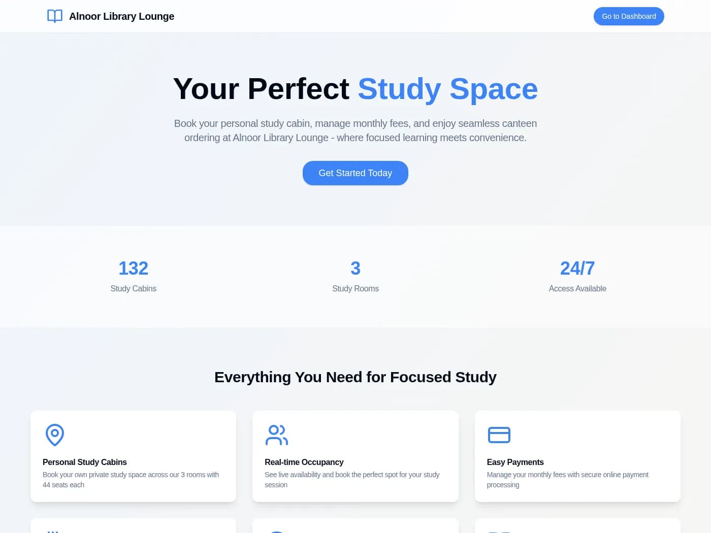 Alnoor Library Lounge Management App