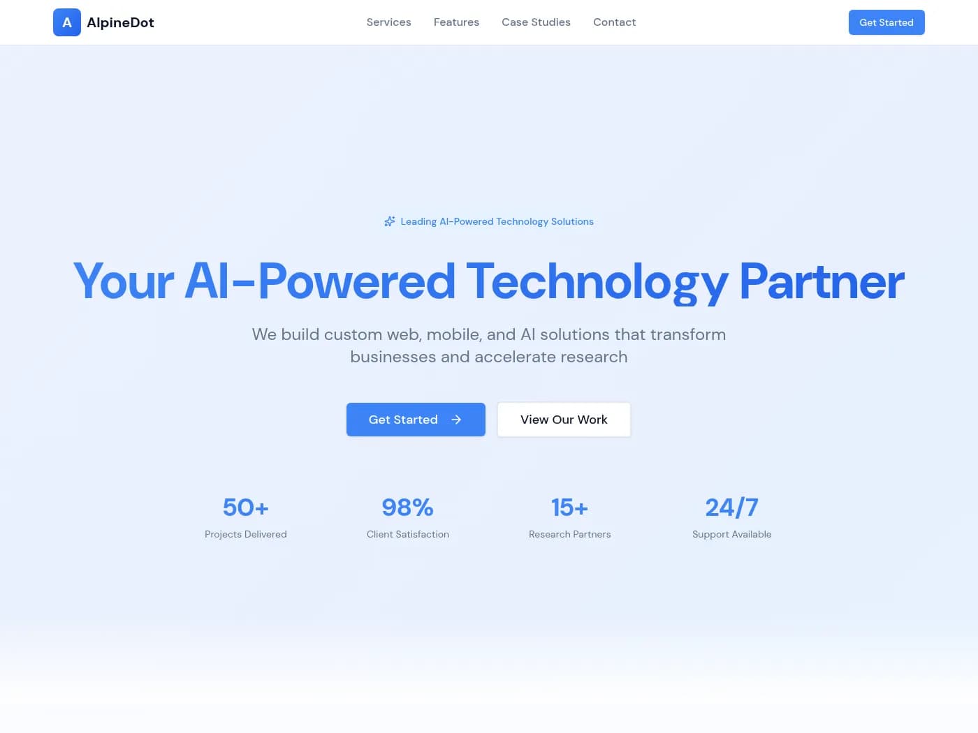 AlpineDot - AI-Powered Technology Partner Website