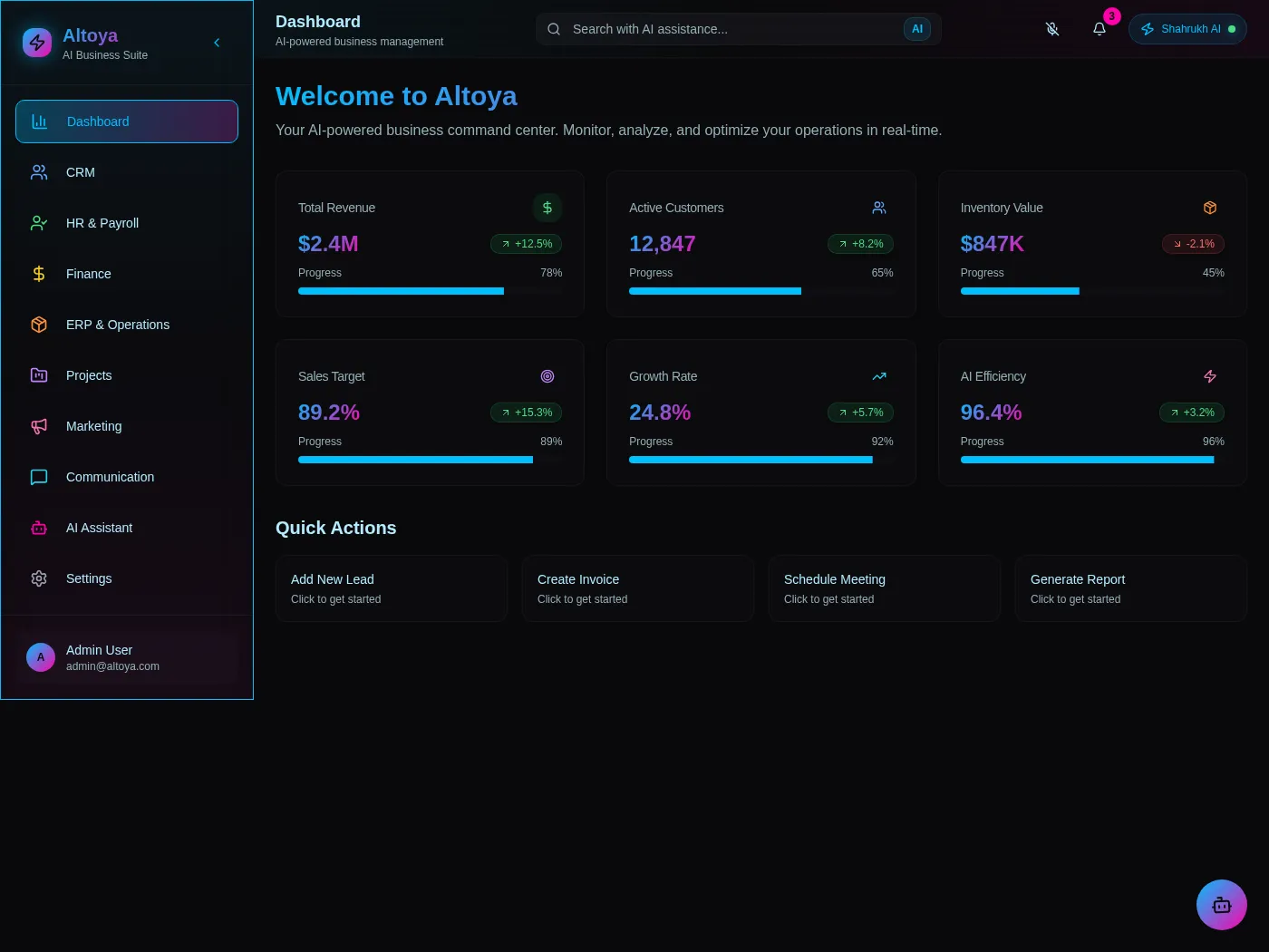 Altoya – Unified AI-Powered Business Suite