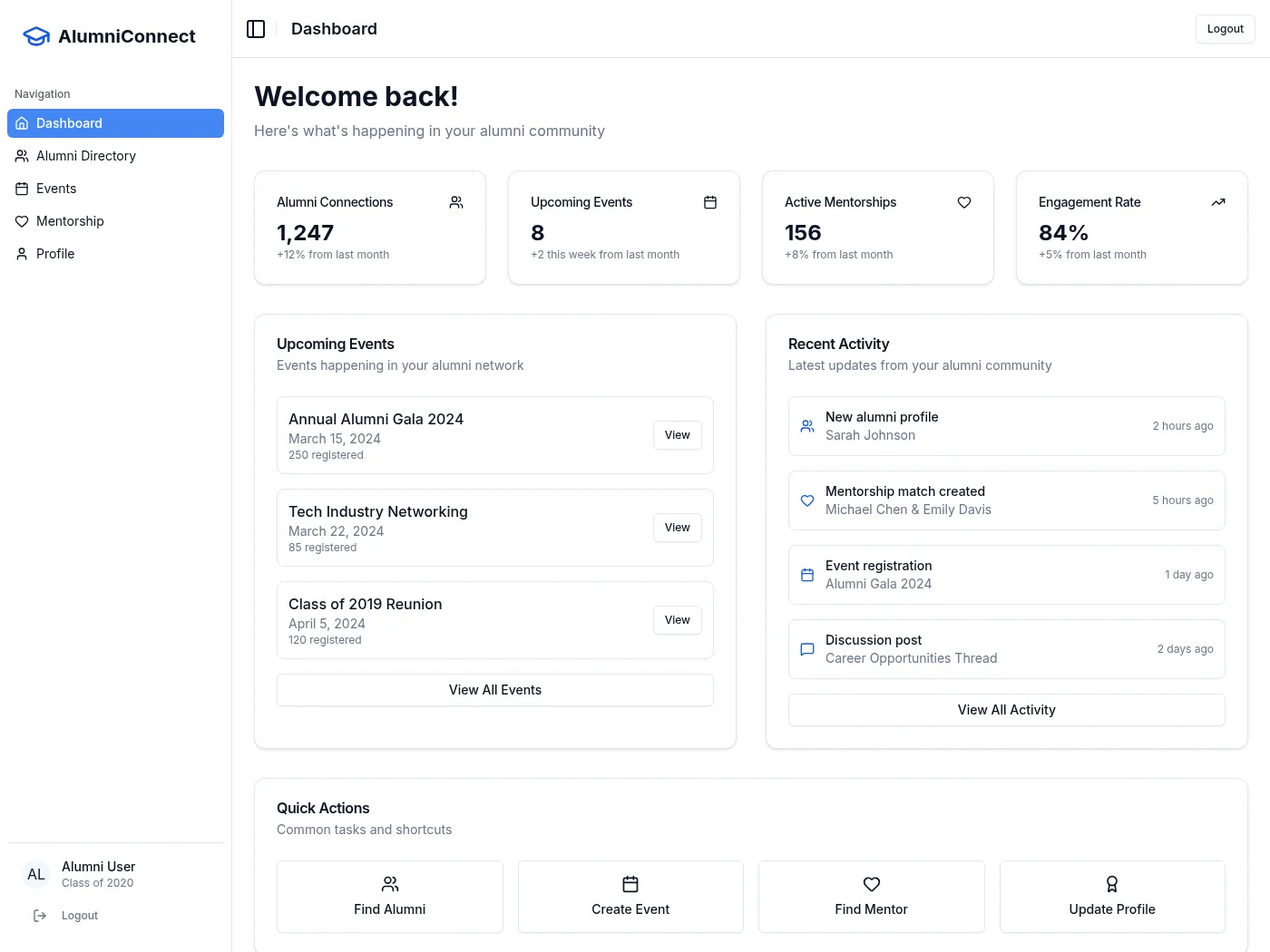 Centralized Alumni Engagement and Management Platform