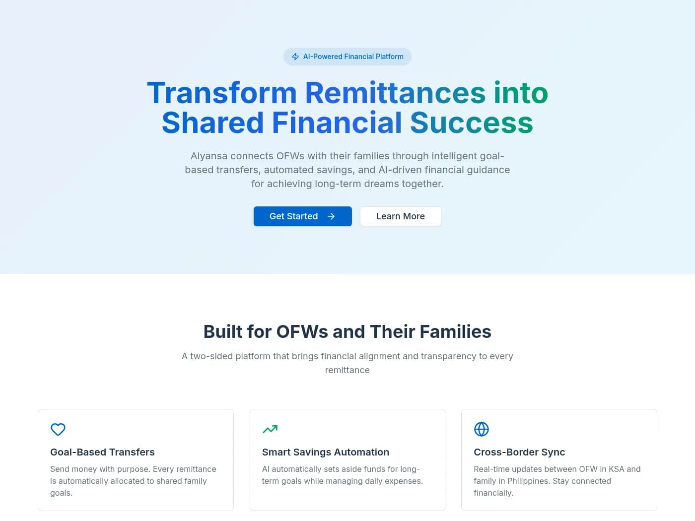 Alyansa: AI-Powered Financial Management Platform for OFWs & Families