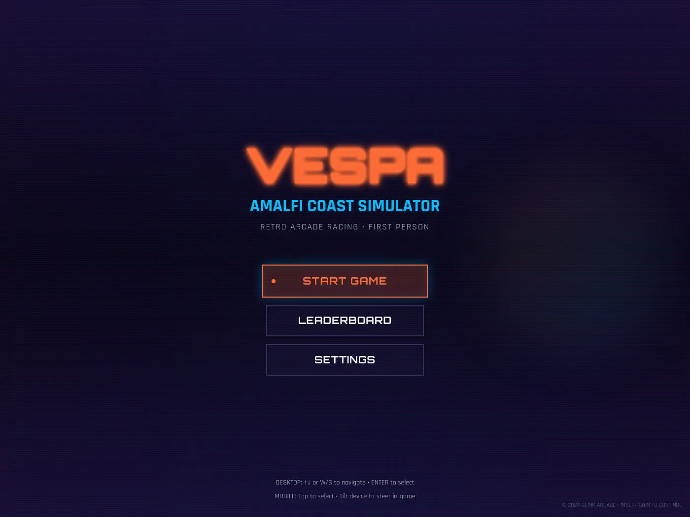 Amalfi Coast Vespa Simulator: Retro First-Person Arcade Racing & Tourism Game