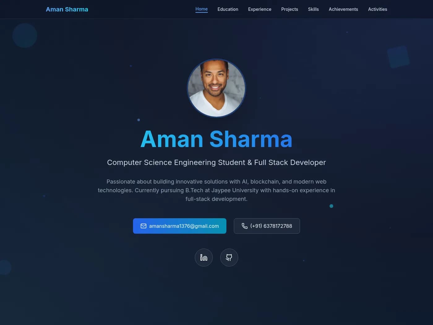 Aman Sharma Portfolio Website