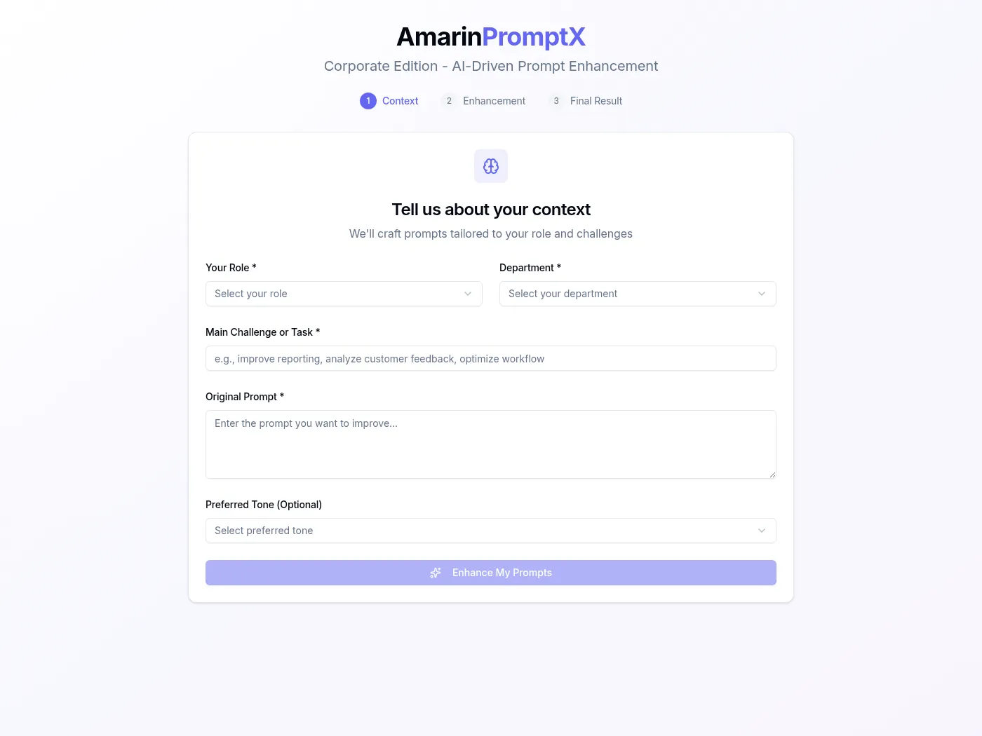 AmarinPromptX Corporate Edition: AI-Driven Prompt Enhancer for Global Enterprises