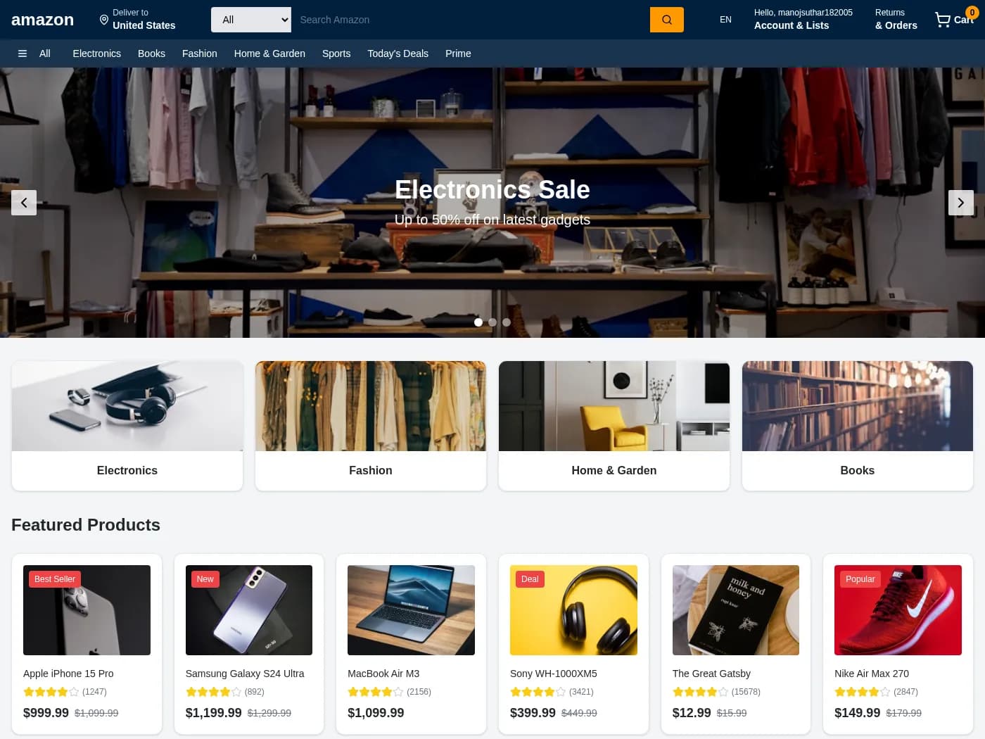 Amazon.com Clone - Full-Featured E-commerce Platform