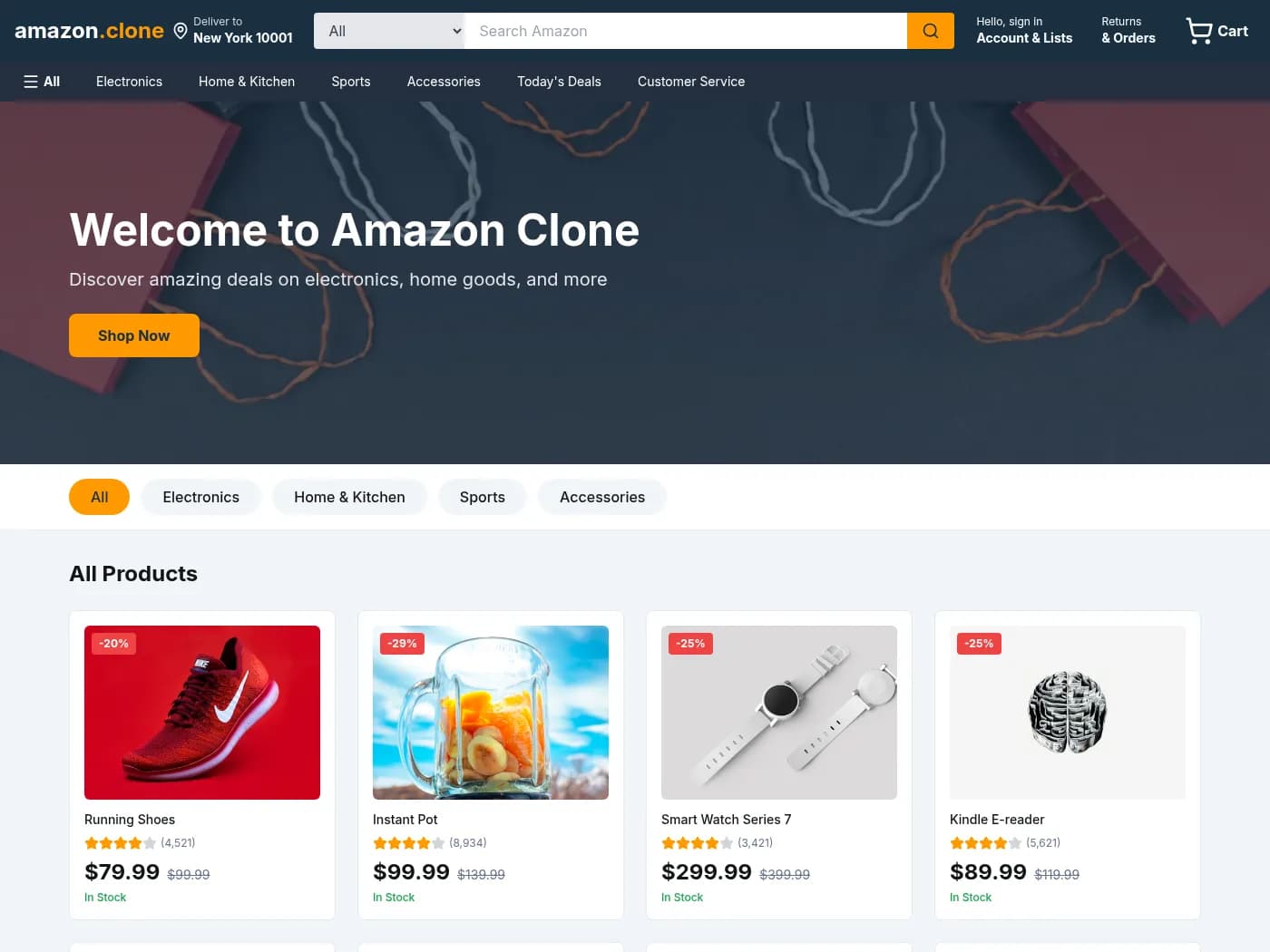 Amazon Clone Website