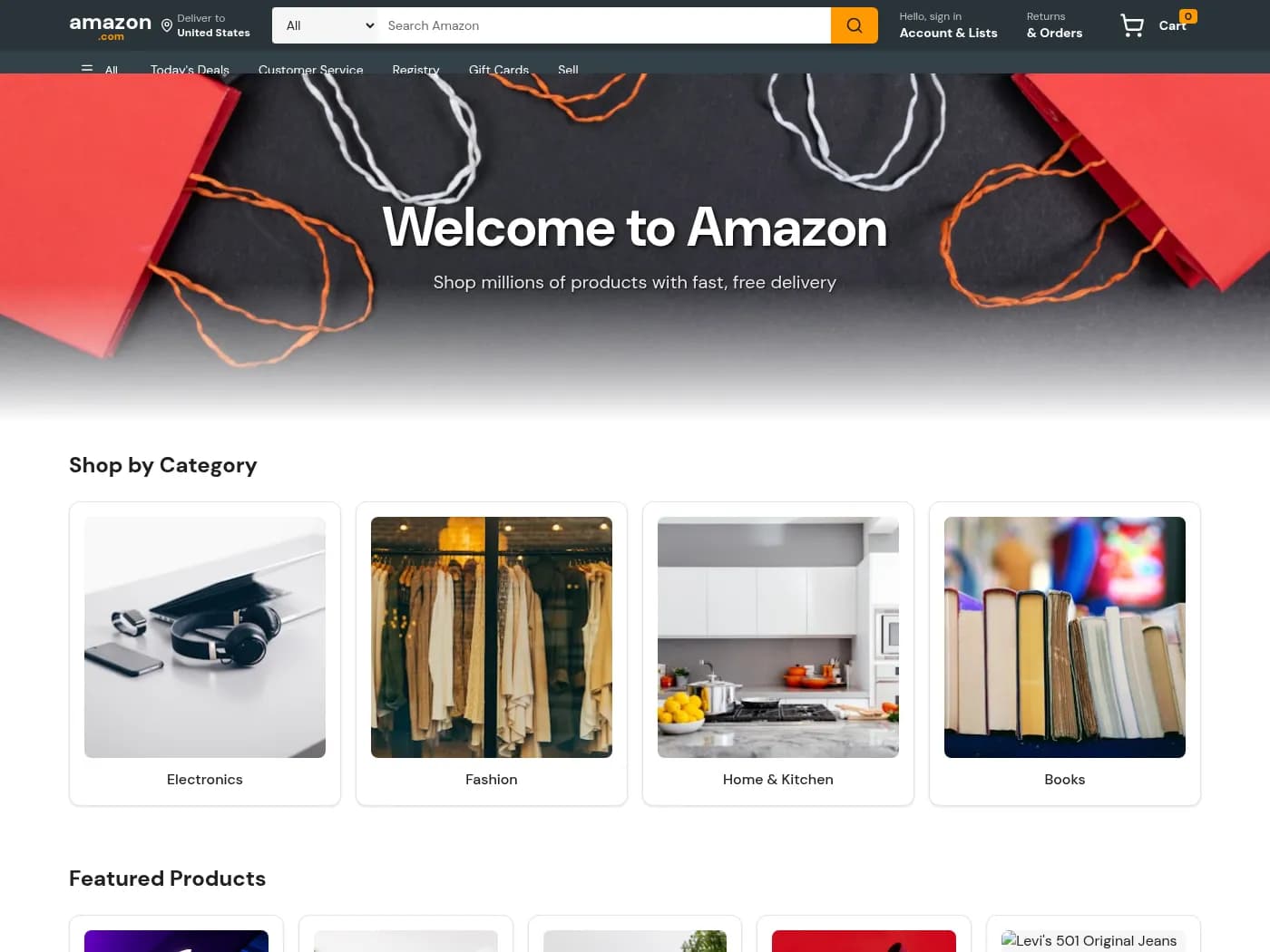 Amazon E-Commerce Website Clone
