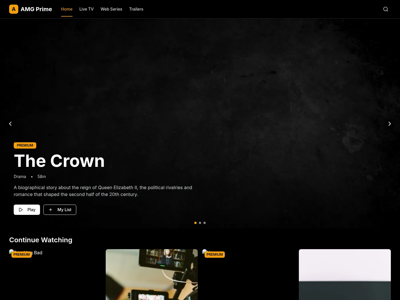 AMG Prime OTT Streaming Platform