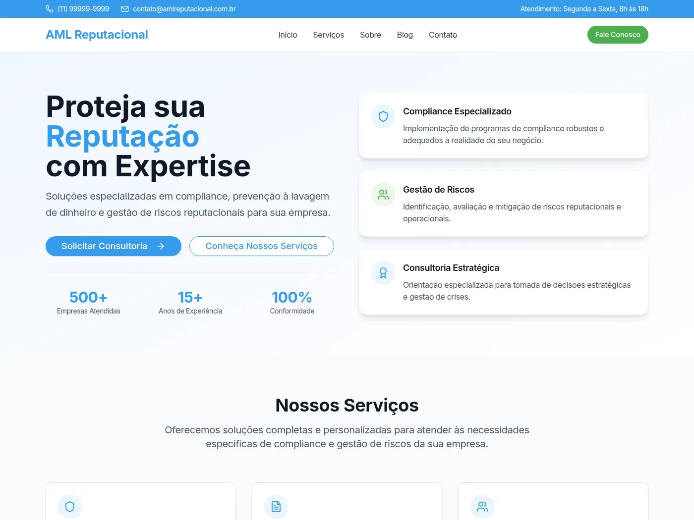 AML Reputacional Website Clone