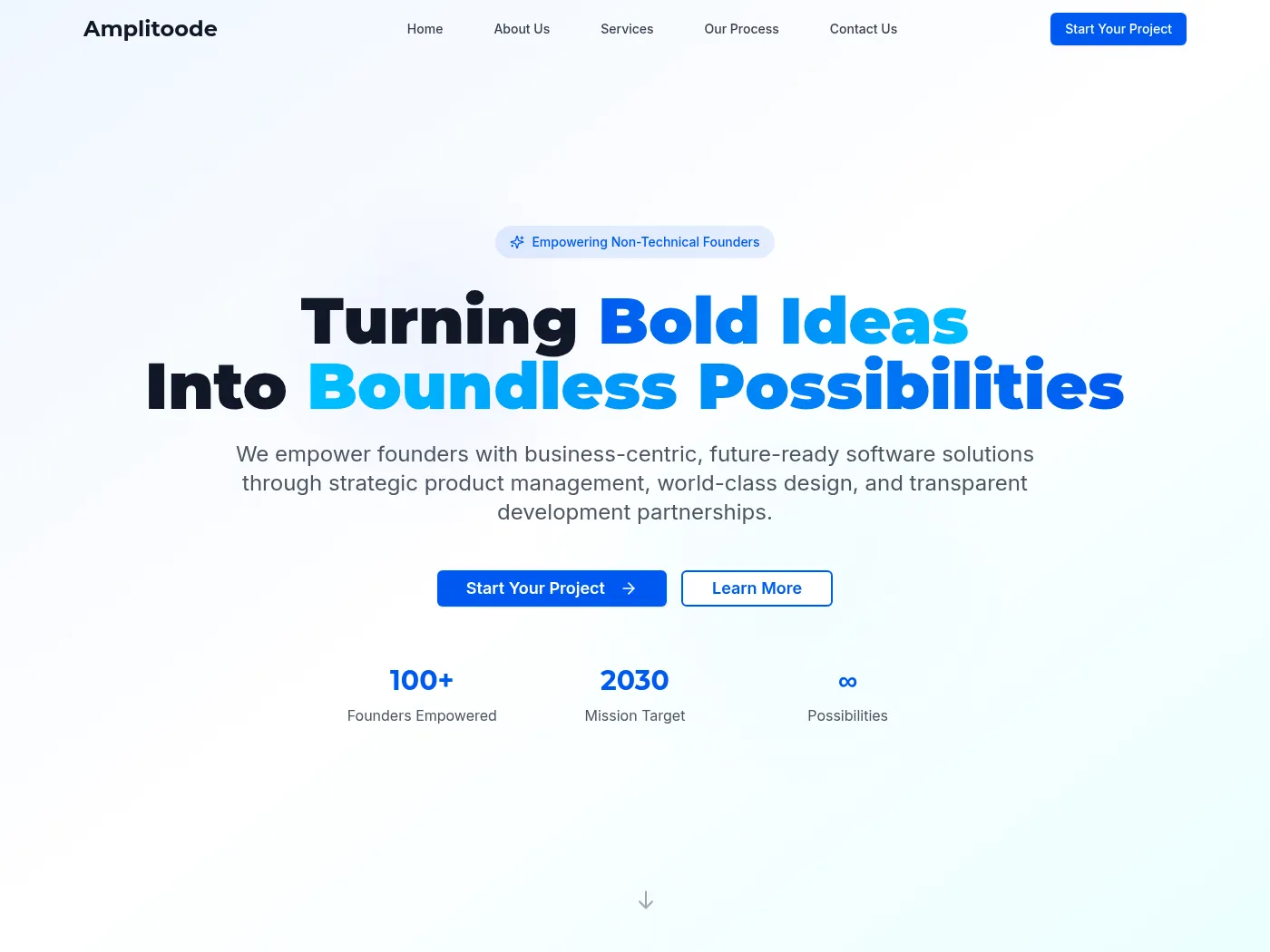 Amplitoode Landing Page
