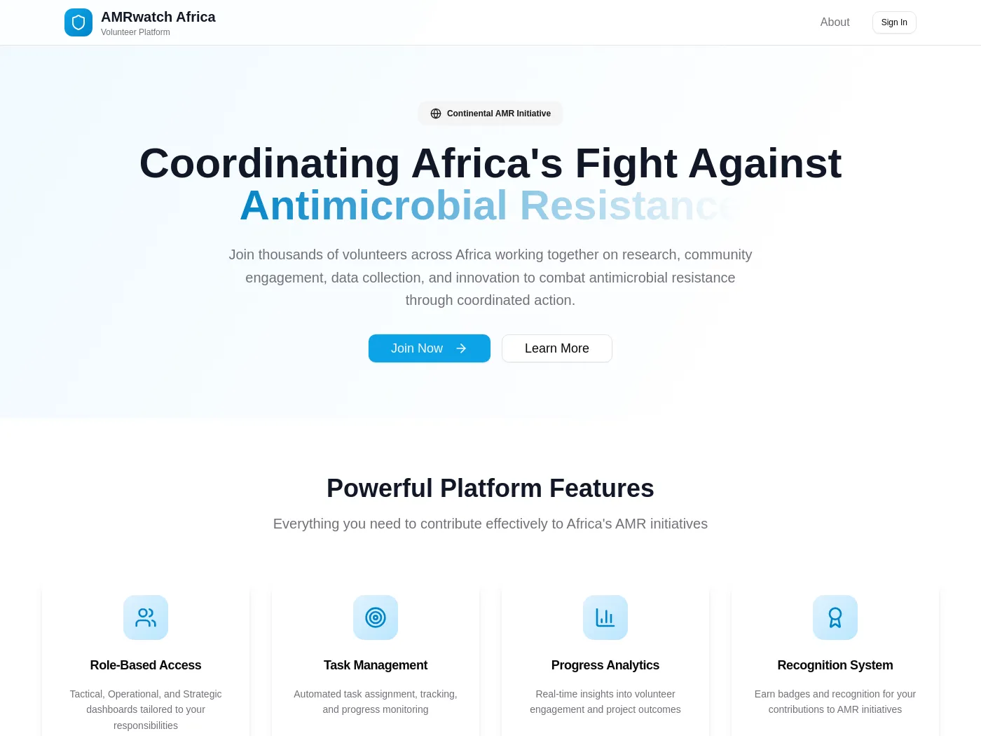 AMRwatch Africa Volunteer Platform