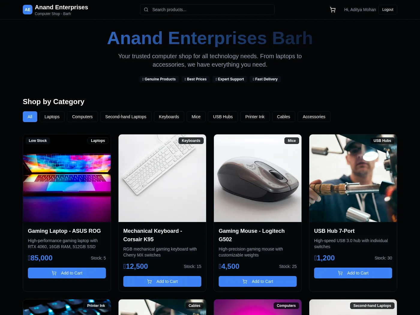 Anand Enterprises Barh E-Commerce Platform