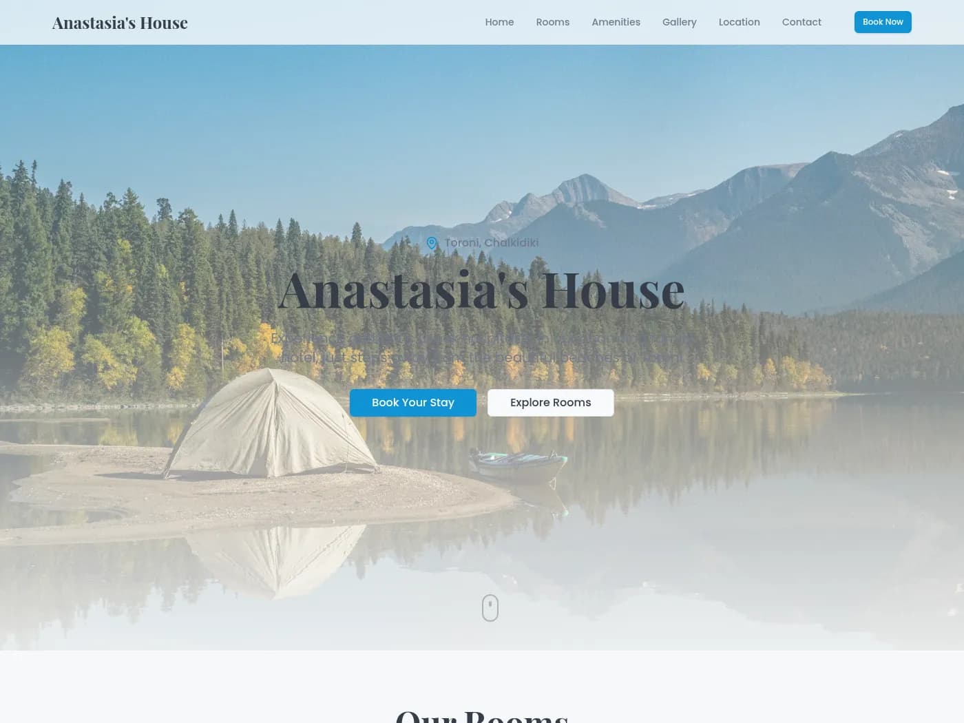 Anastasia's House Hotel Website for Toroni, Chalkidiki