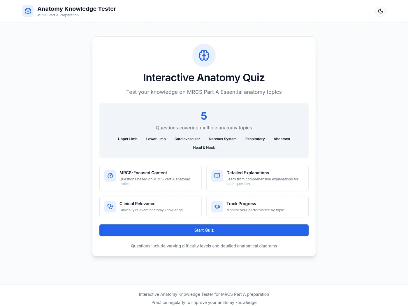 Interactive Anatomy Knowledge Tester