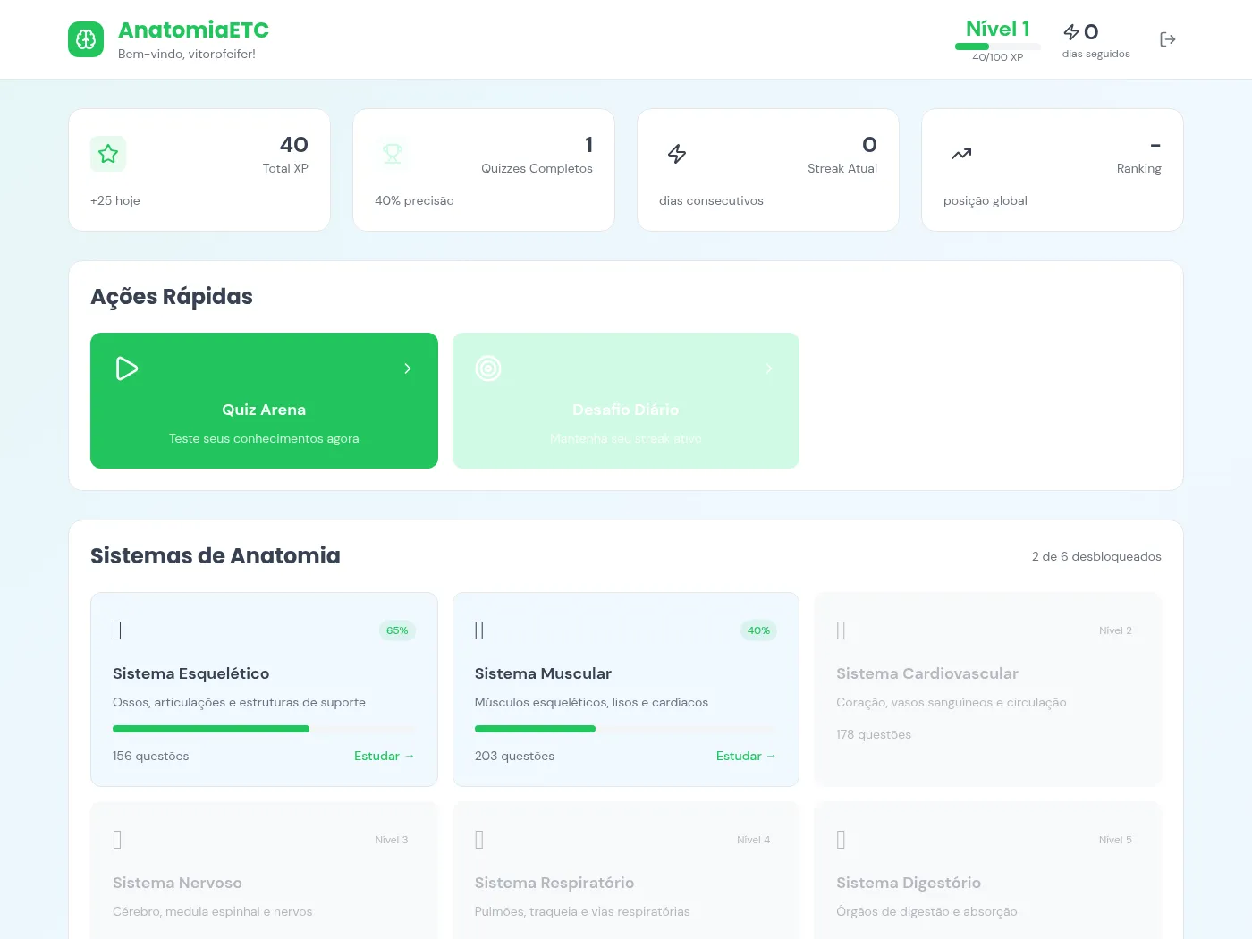 Anatomy Learning Gamification Platform