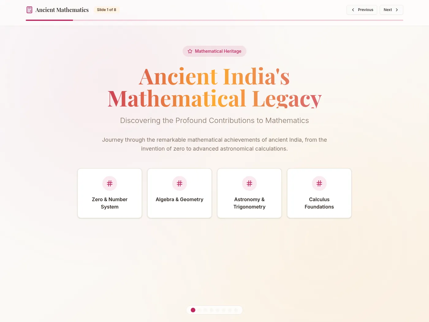 Ancient India's Mathematical Legacy Presentation