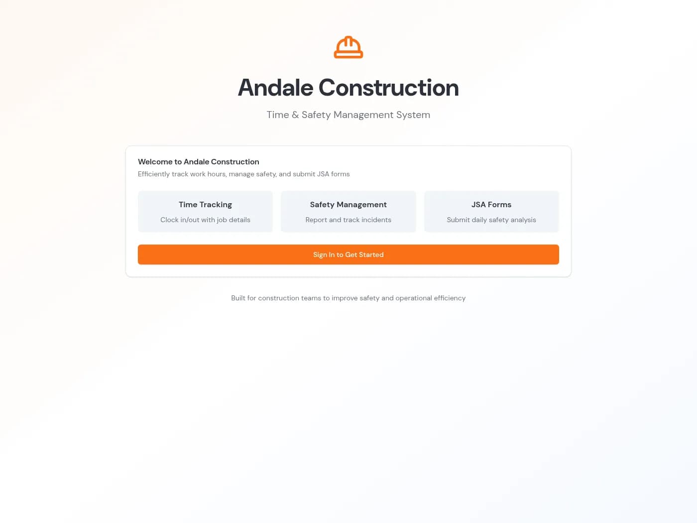Andale Construction Time & Safety Manager