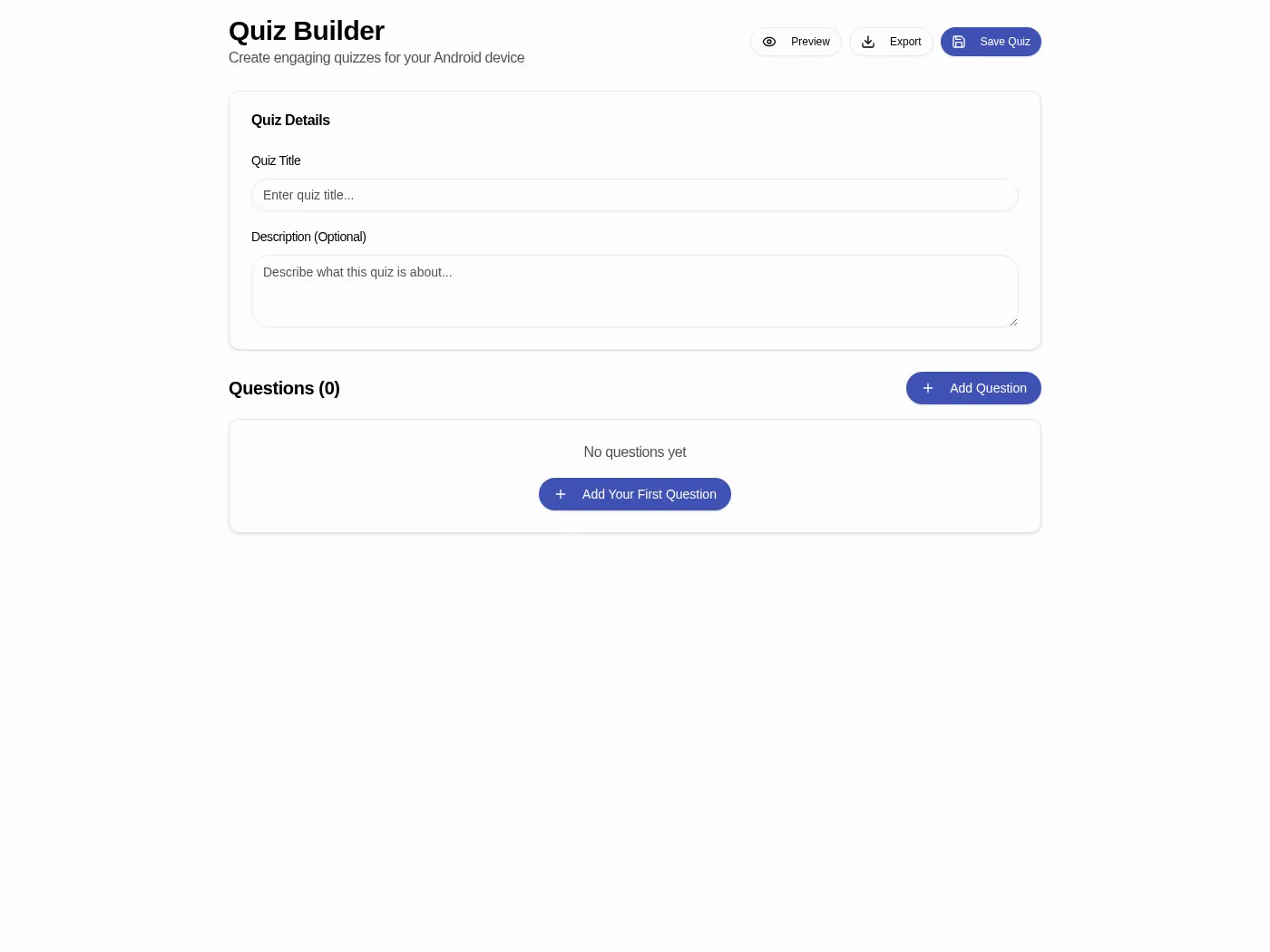 Android Quiz Creator