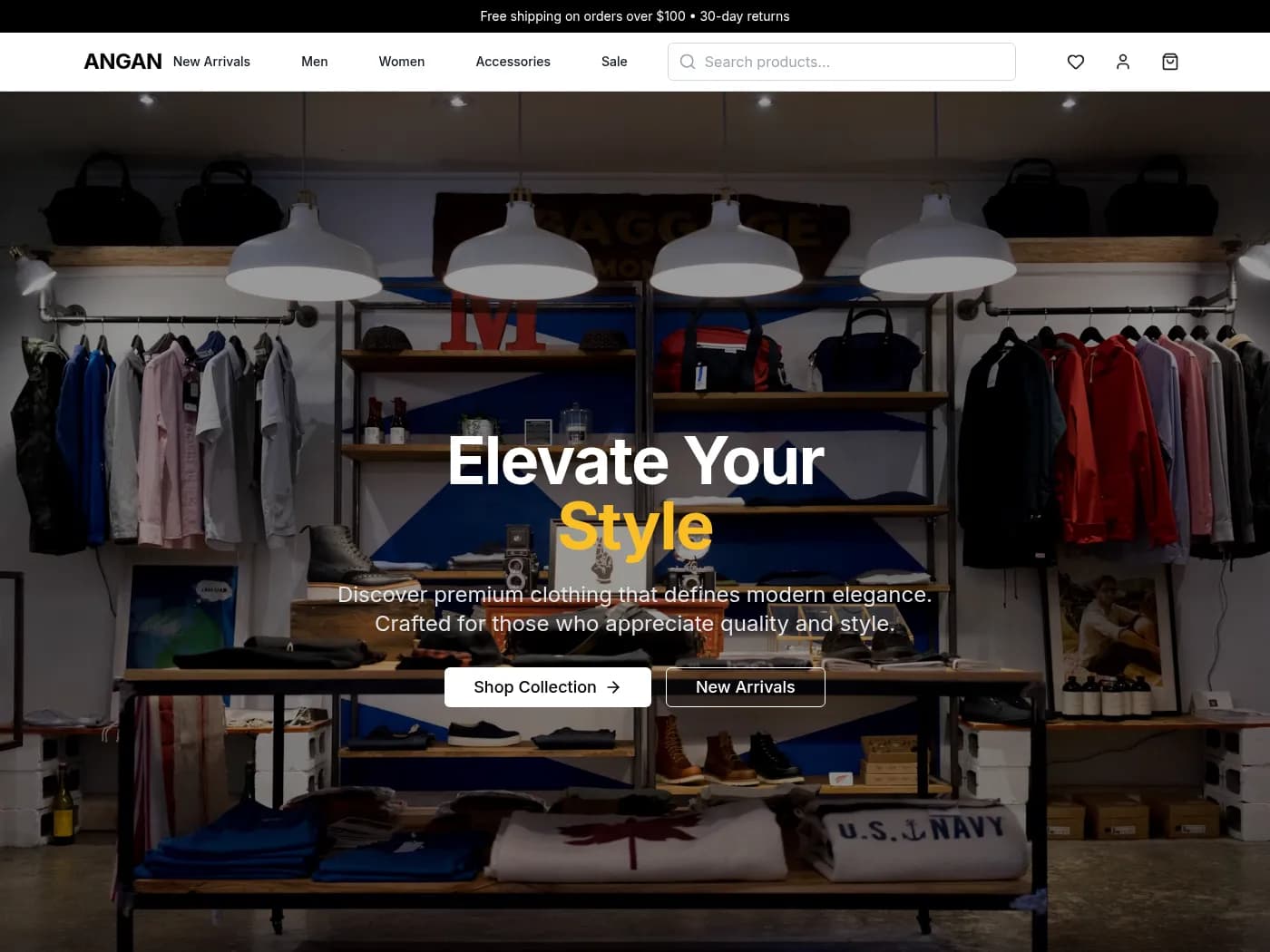 ANGAN Ecommerce Clothing Platform