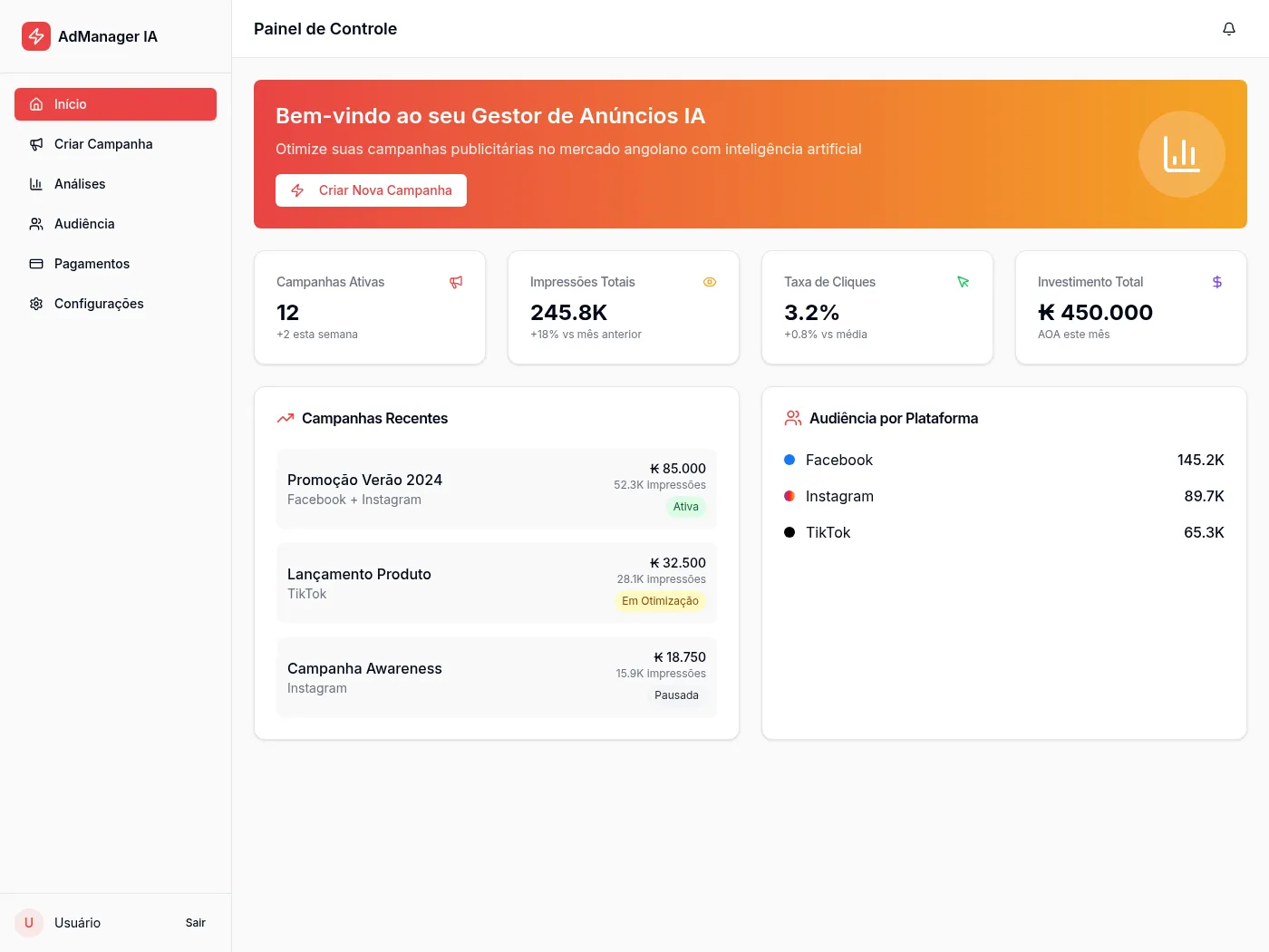 Angolan AI-Powered Ad Manager with Local Payments