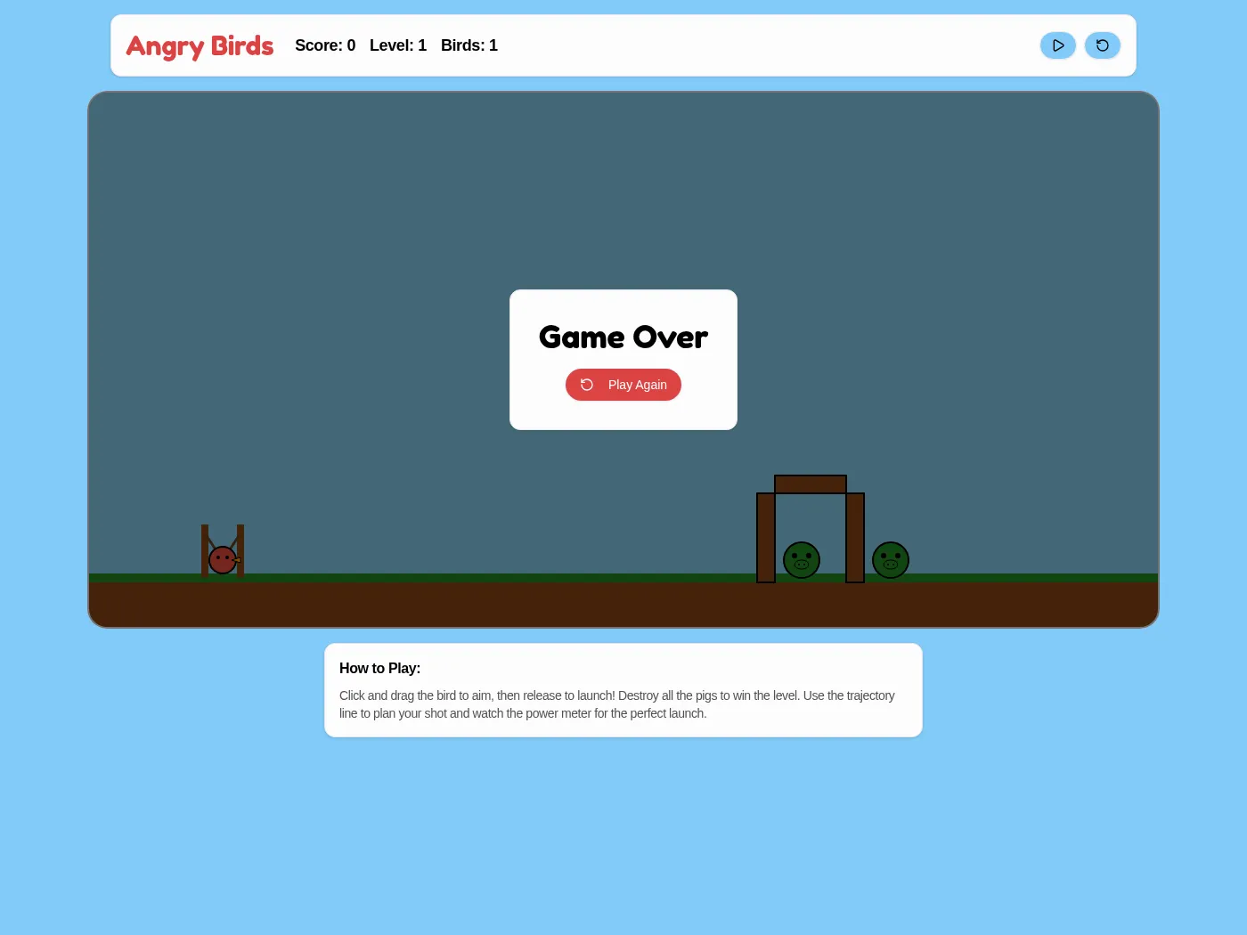 Angry Birds Inspired Physics Game