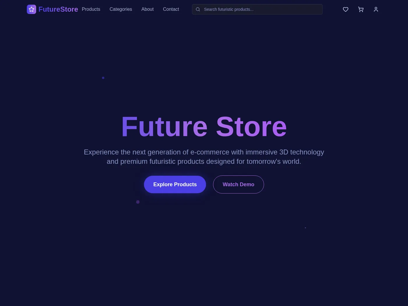 Animated 3D Futuristic E-Commerce Platform