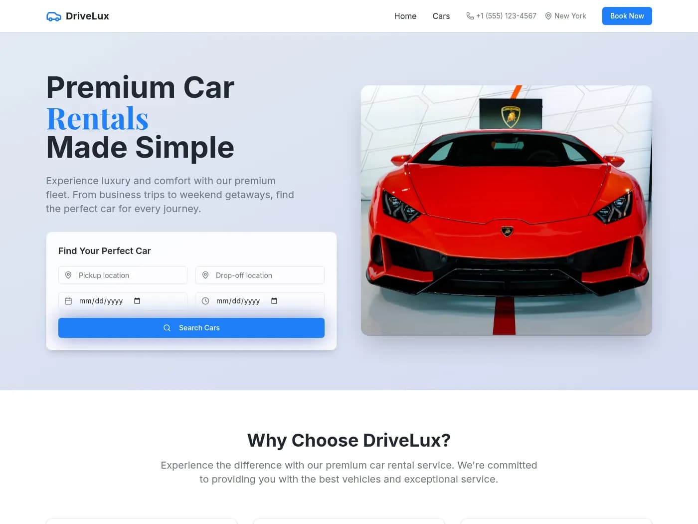 Animated Car Rental Website