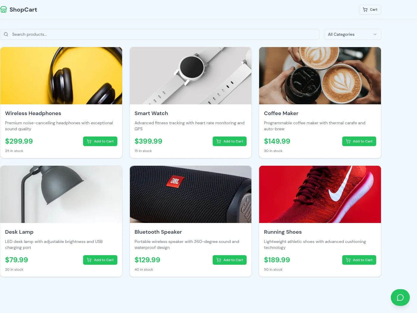 Animated Shopping Cart and Chatbot Experience