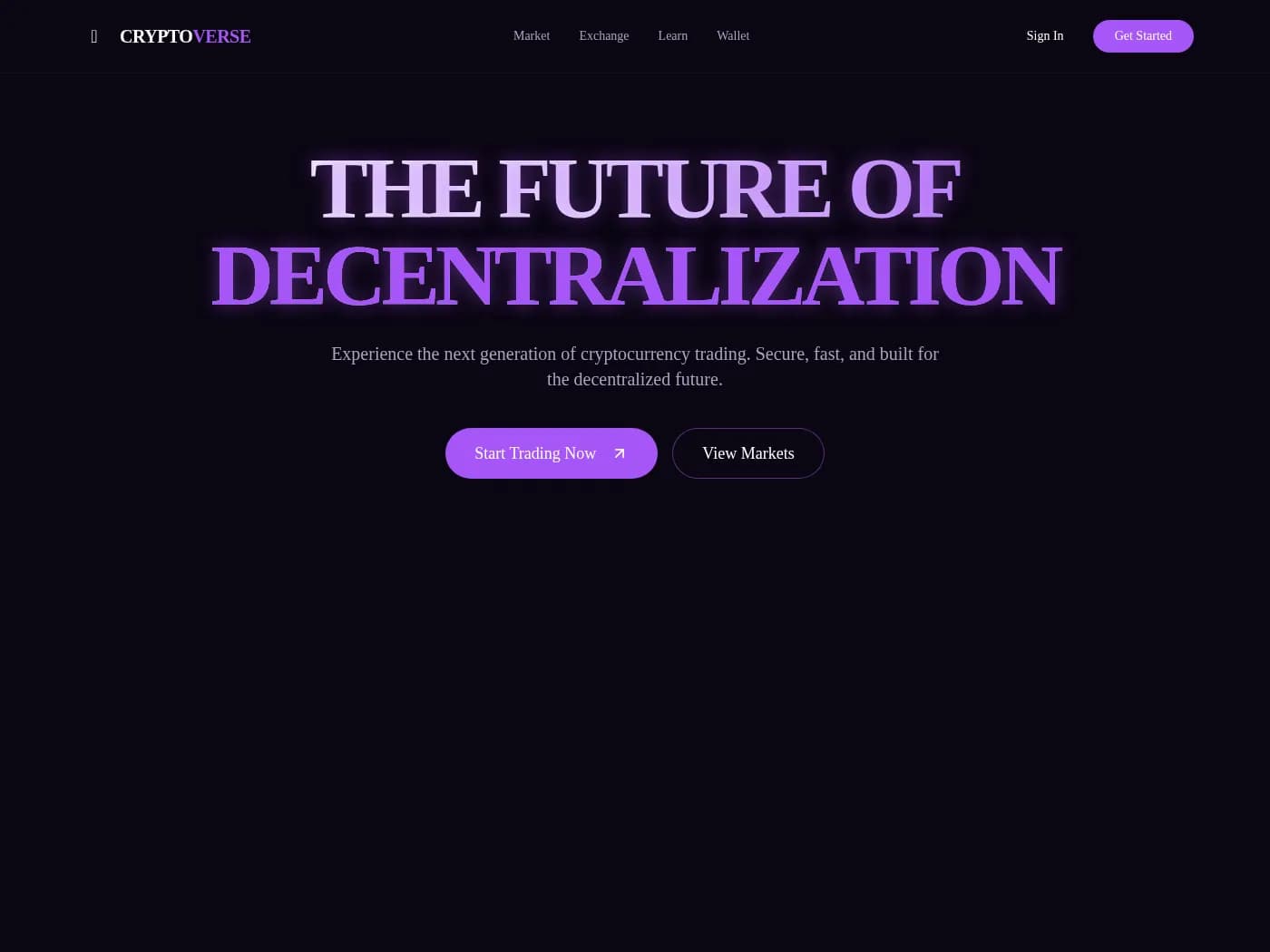 Animated 3D Cryptocurrency Showcase Website
