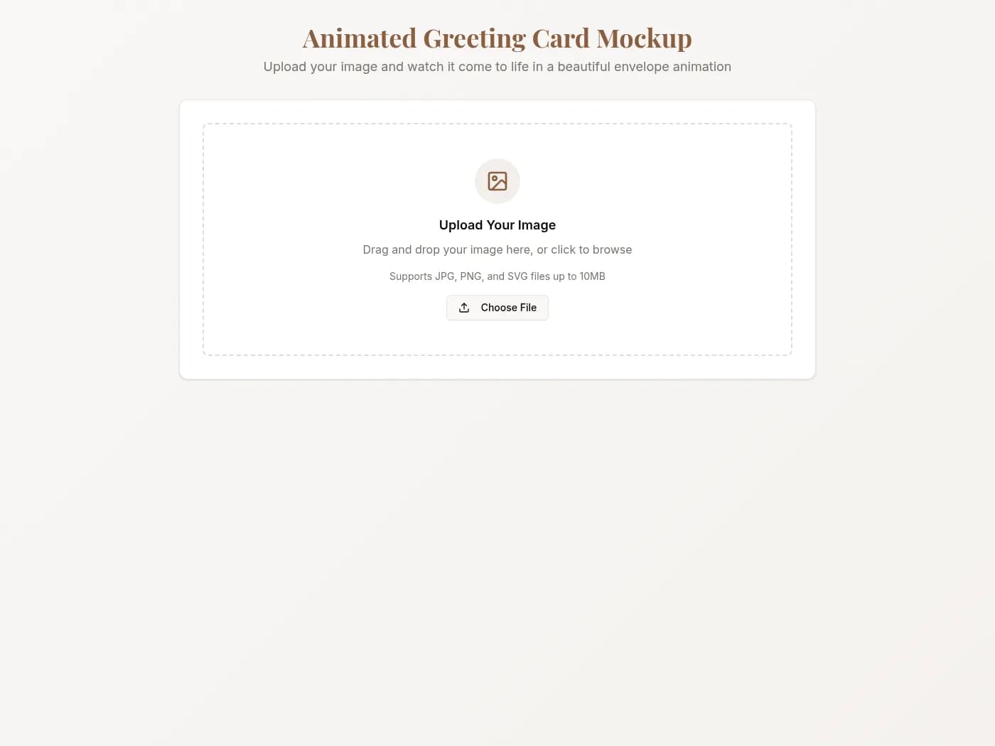 Animated Greeting Card Envelope Mockup Web App