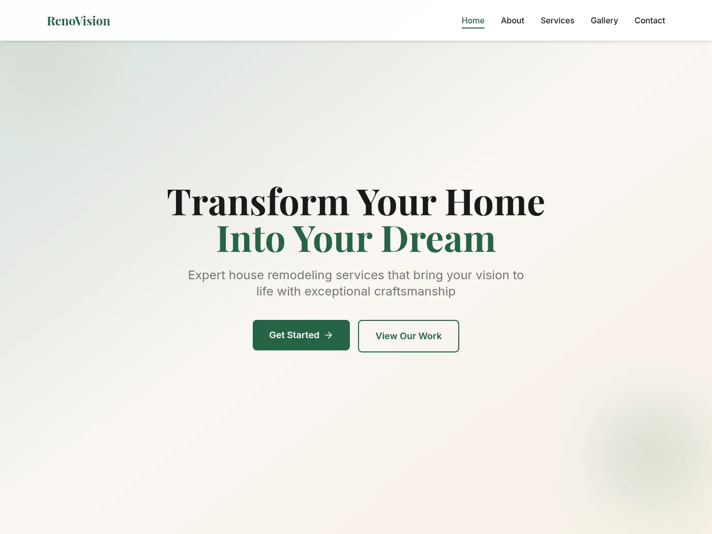 Animated House Remodeling Showcase Website