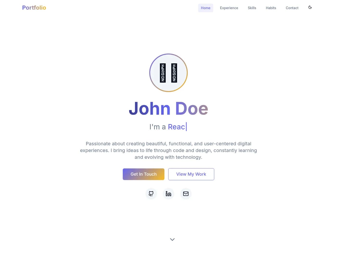 Animated Interactive Portfolio Showcase