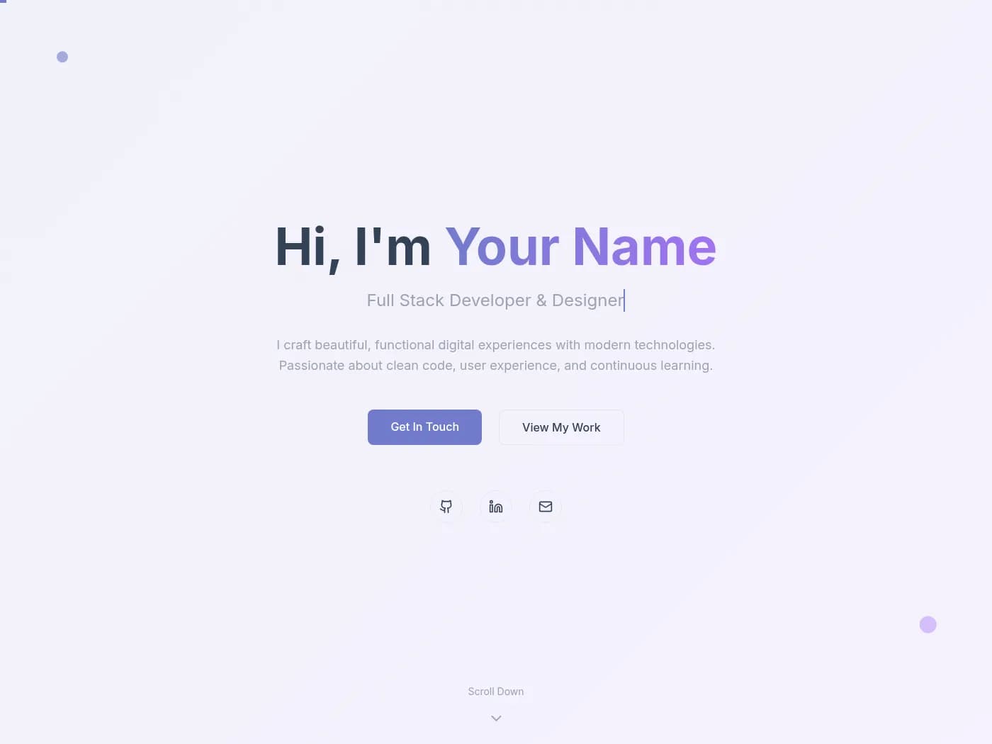 Animated Interactive Portfolio Showcase