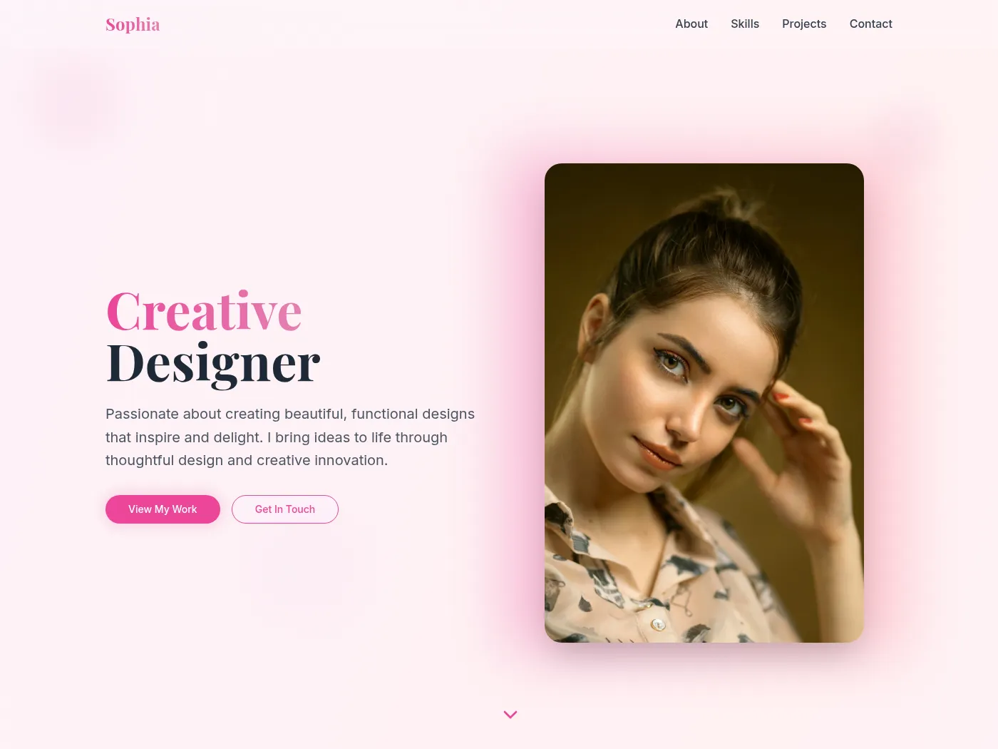 Animated Pink Portfolio for Girls