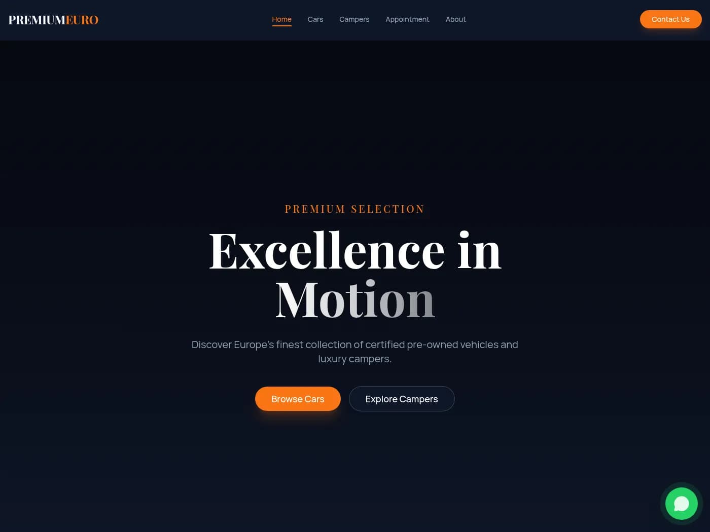 Premium Animated Dealer Website for Used Cars & Campers (Europe)