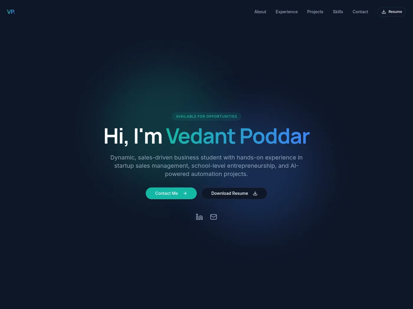 Animated Professional Resume Website