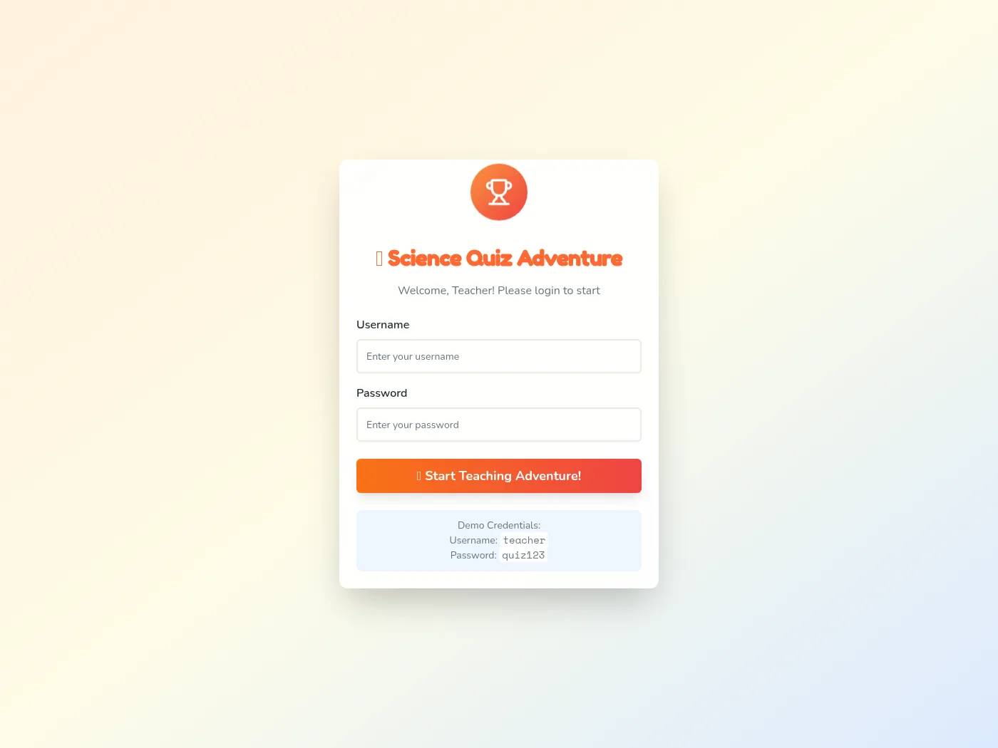 Animated Quiz App for Teachers with Engaging Kids Animations and Team Competition