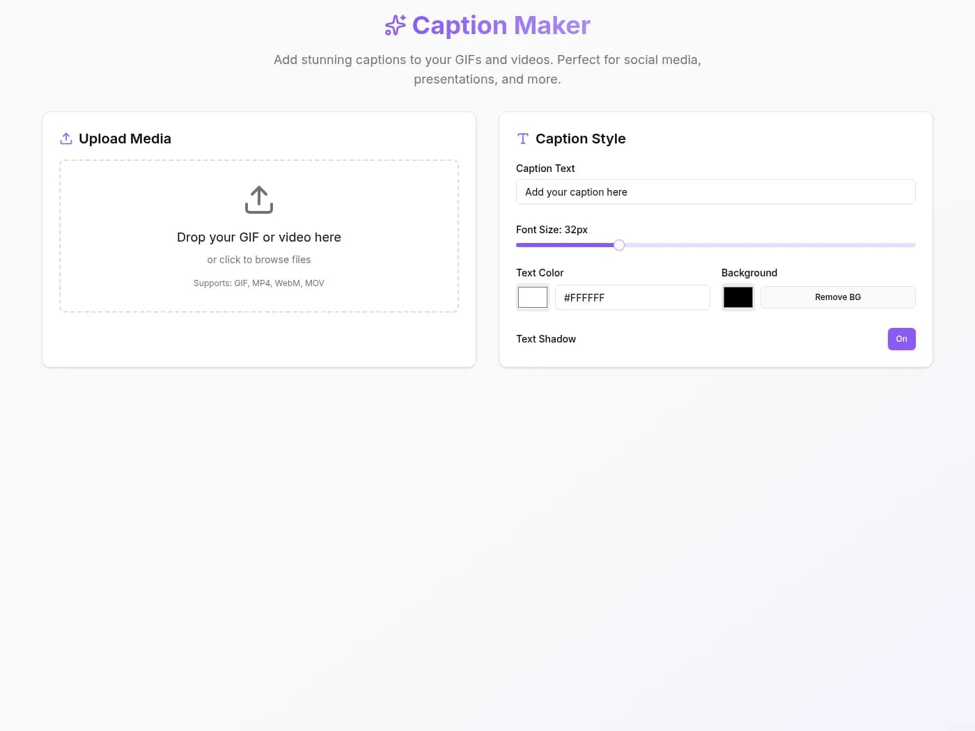 Animation Caption Generator