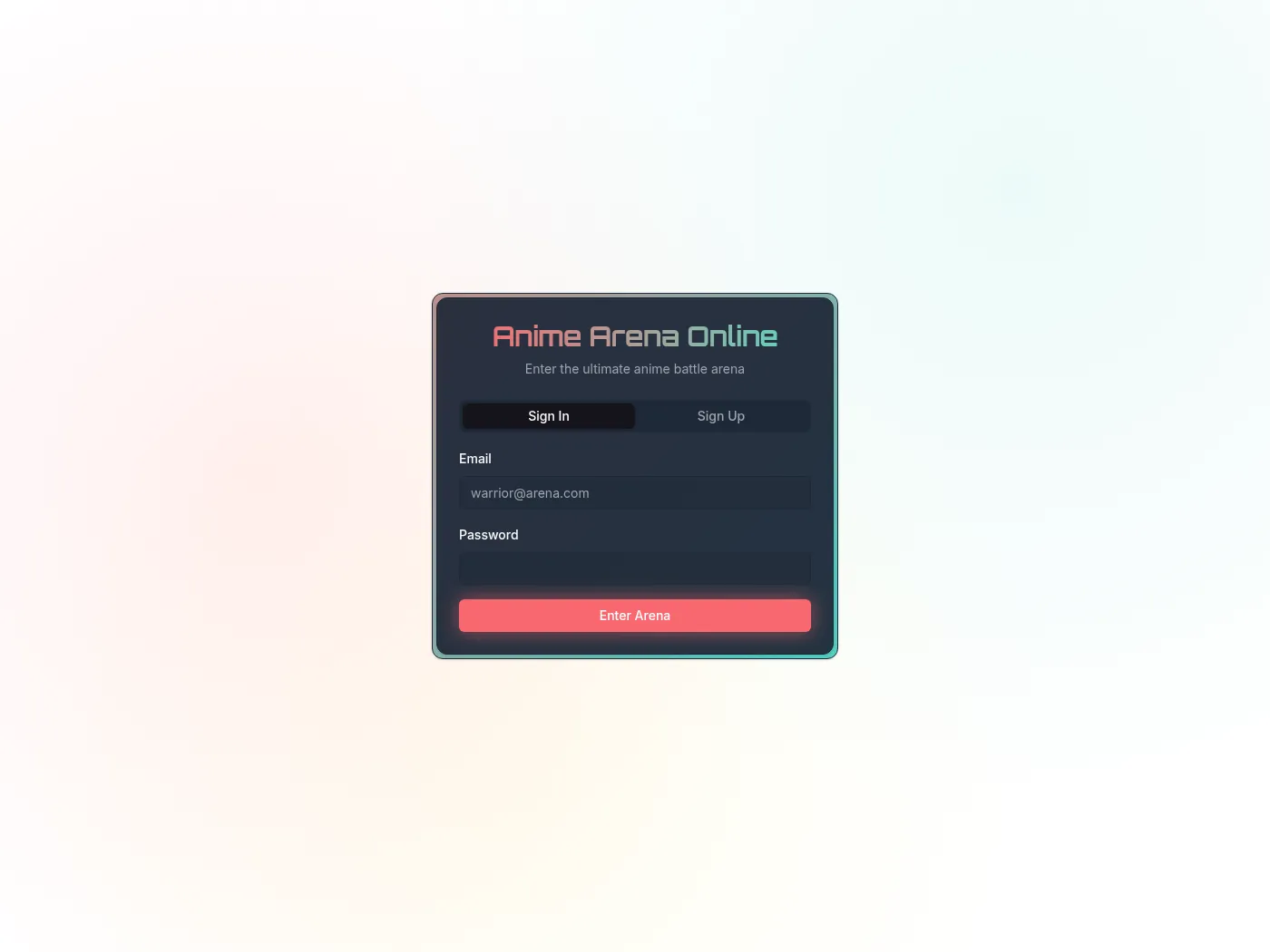Anime Arena Online: Modern Anime Game Hub Website