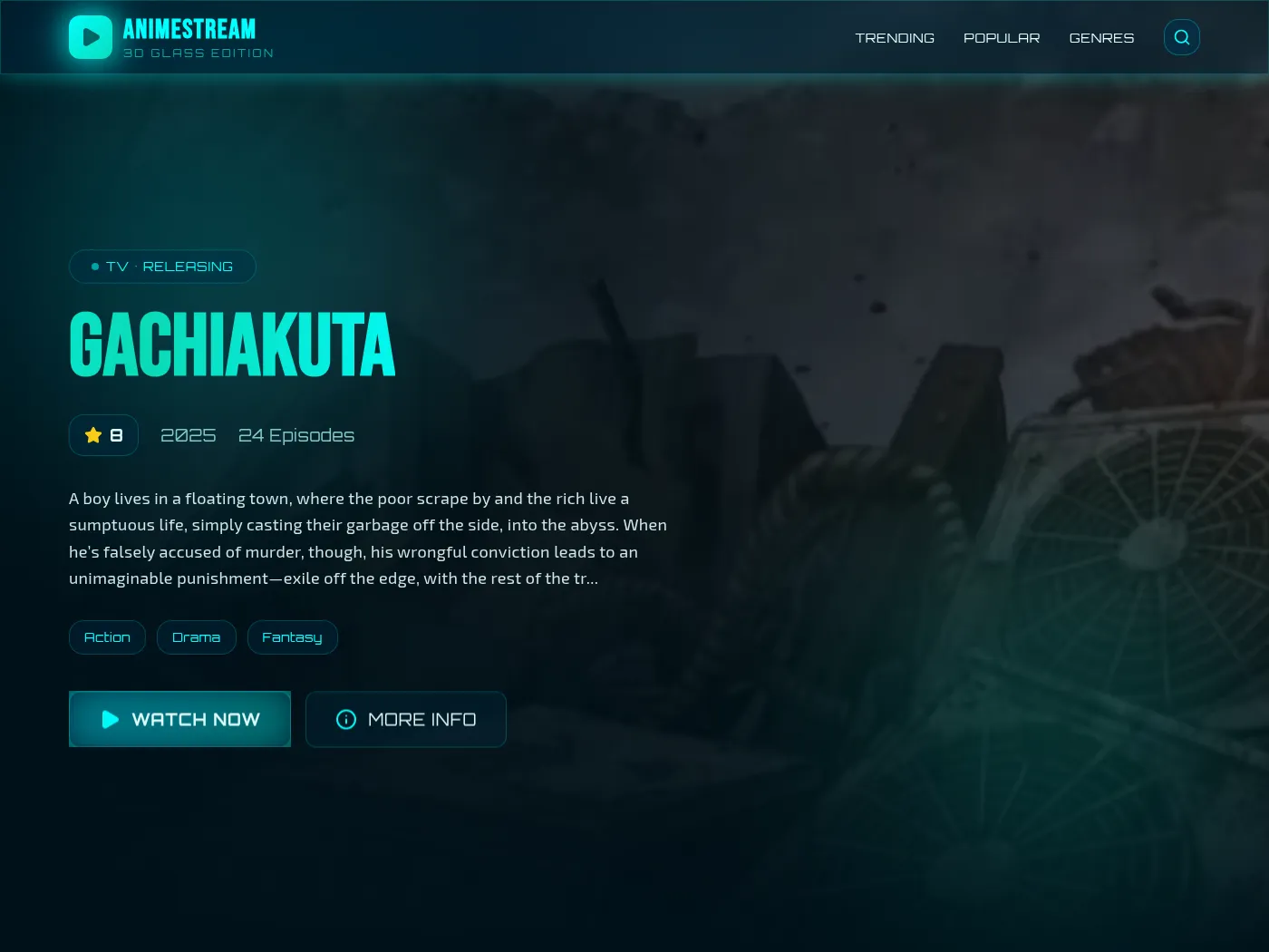 AnimeStream 3D - Glass & Aqua Design Frontend