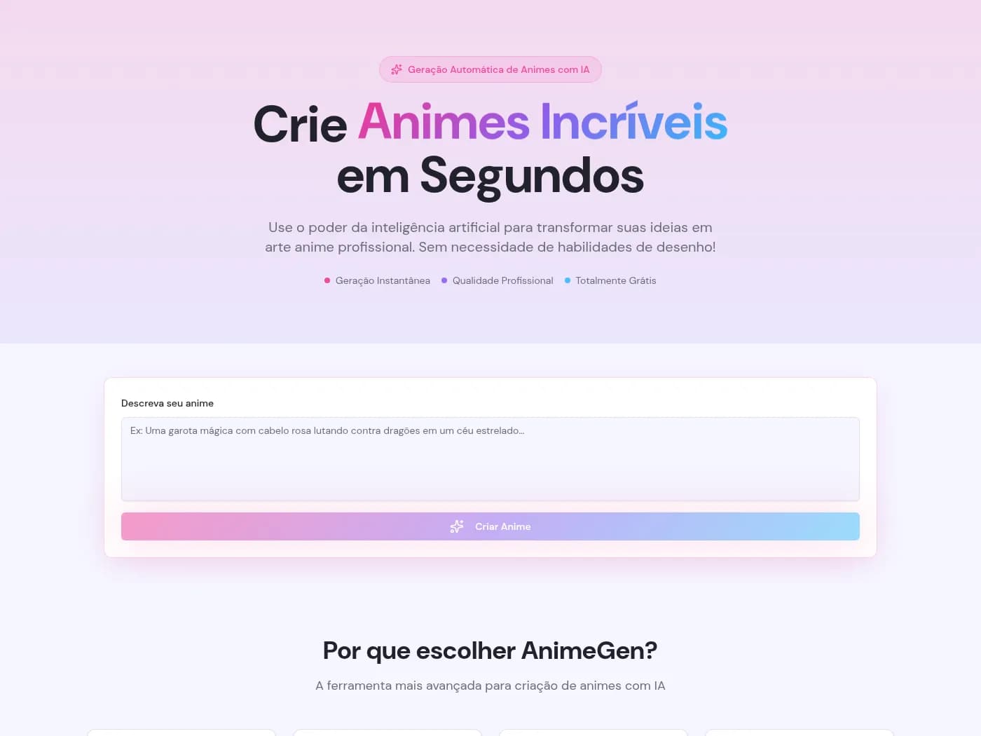 AnimeGen – Geração e Desenho Automático de Animes Online