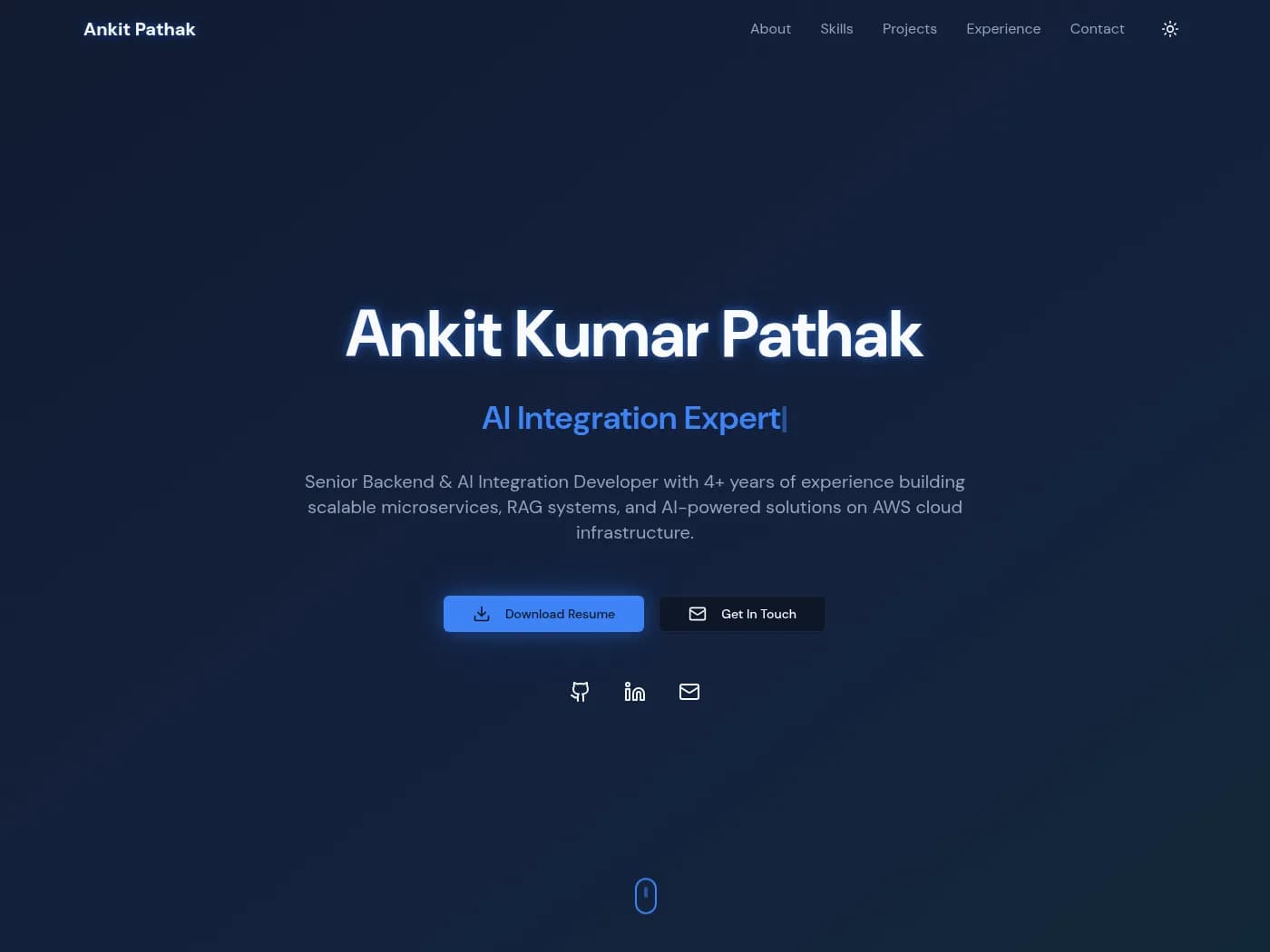 Ankit Pathak AI-Powered Portfolio & Resume Hub