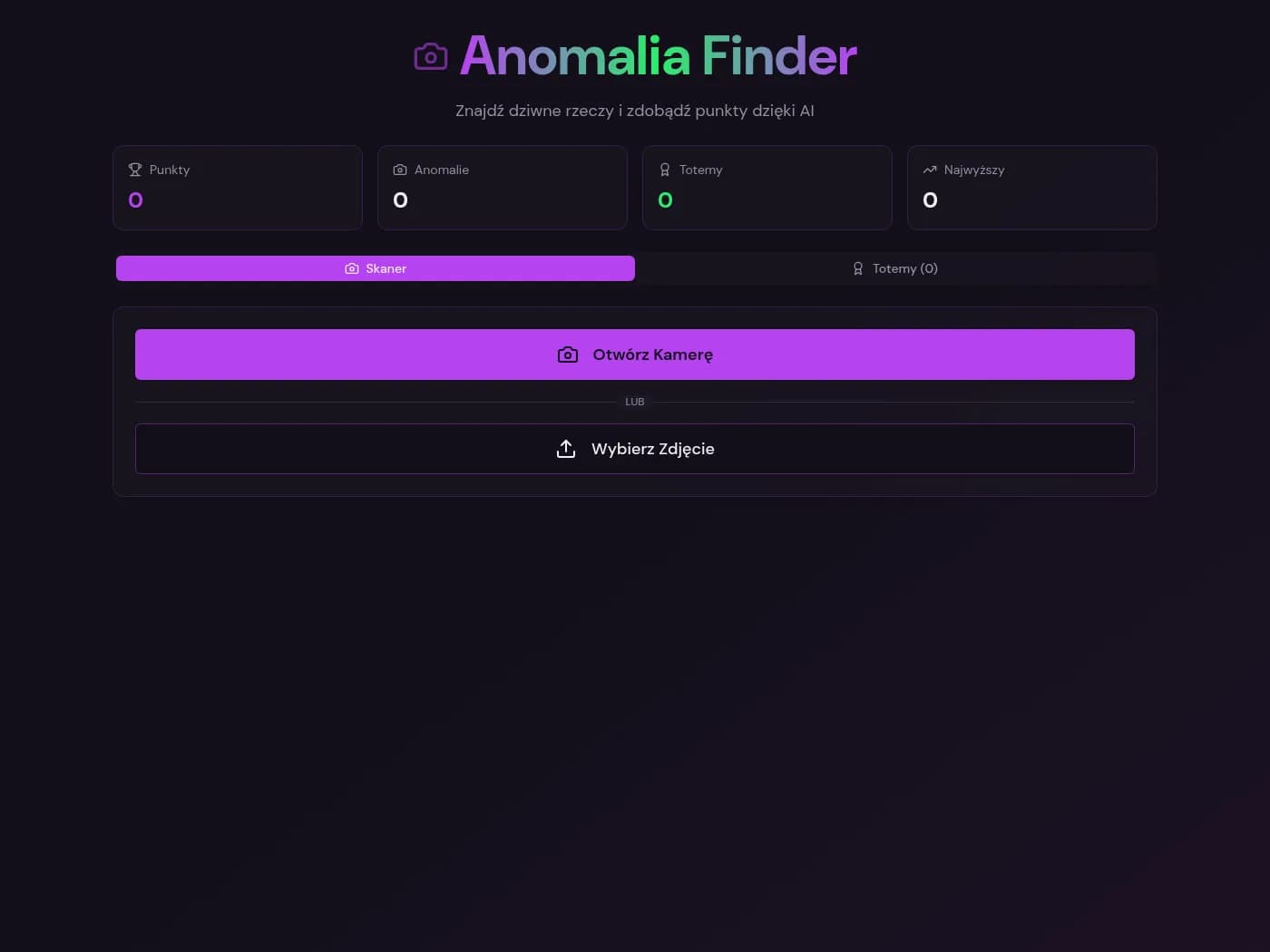 Anomalia Finder – Gra do Wykrywania Dziwnych Rzeczy z AI