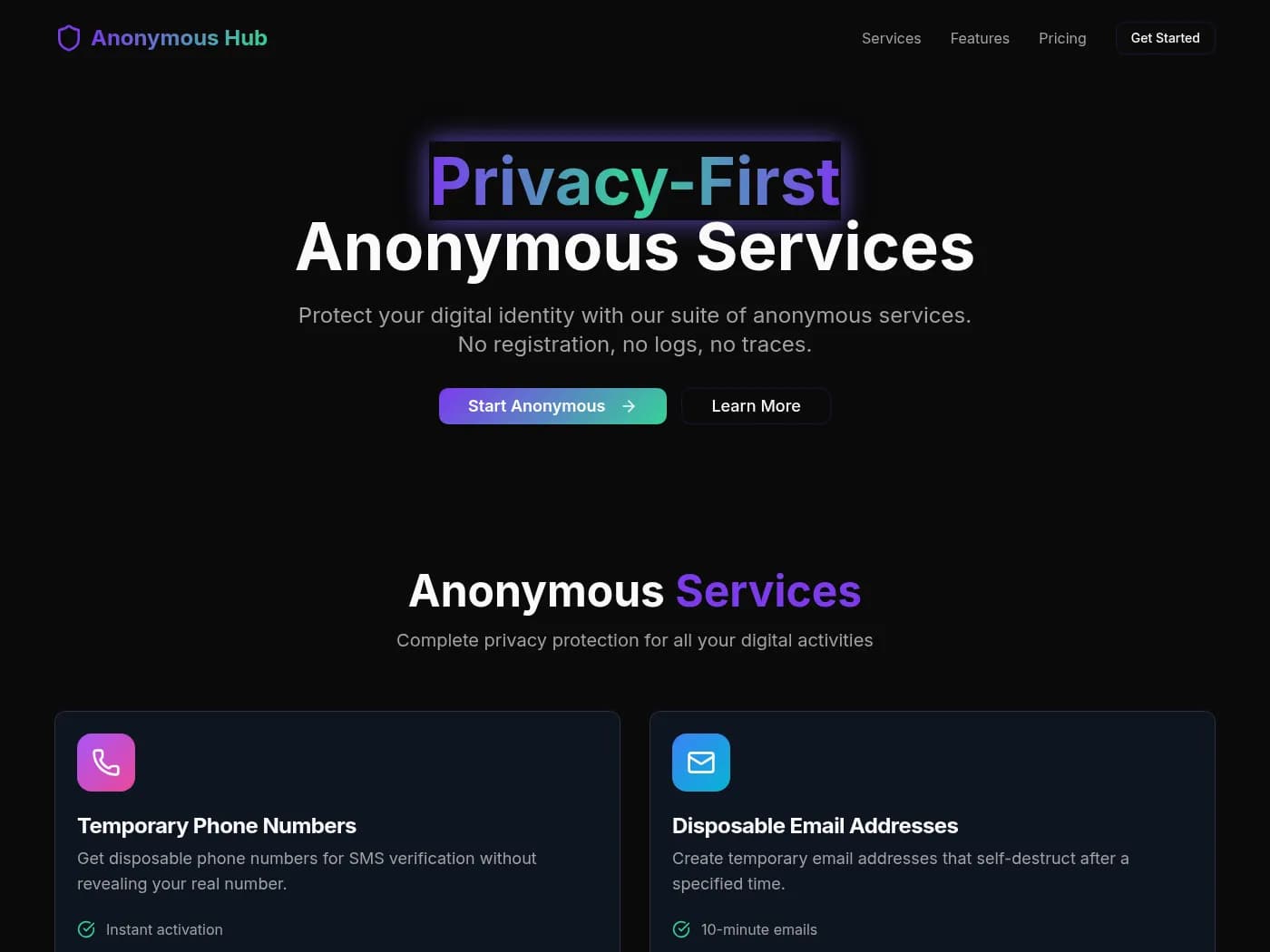 Anonymous Services Hub