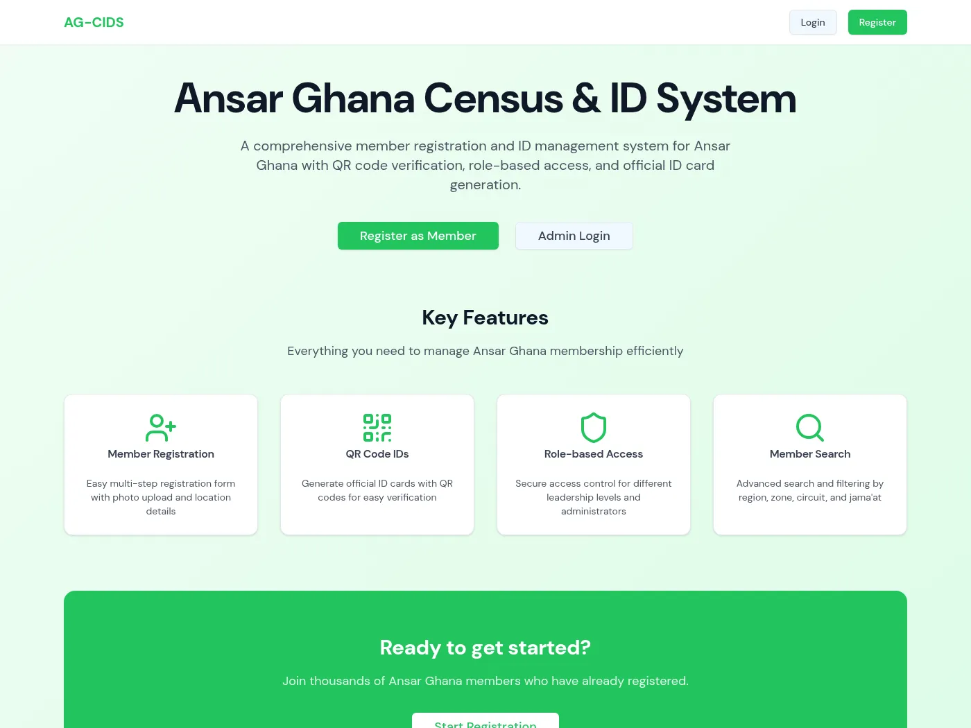 Ansar Ghana Census & ID System (AG-CIDS)