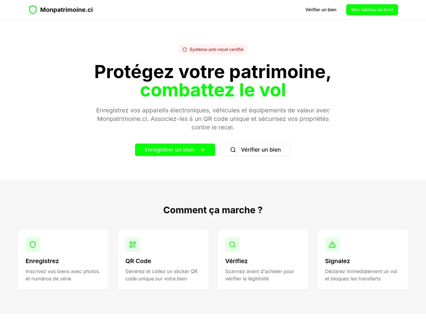 Anti-Recel Web App for Secure Asset Registration and Ownership Transfers