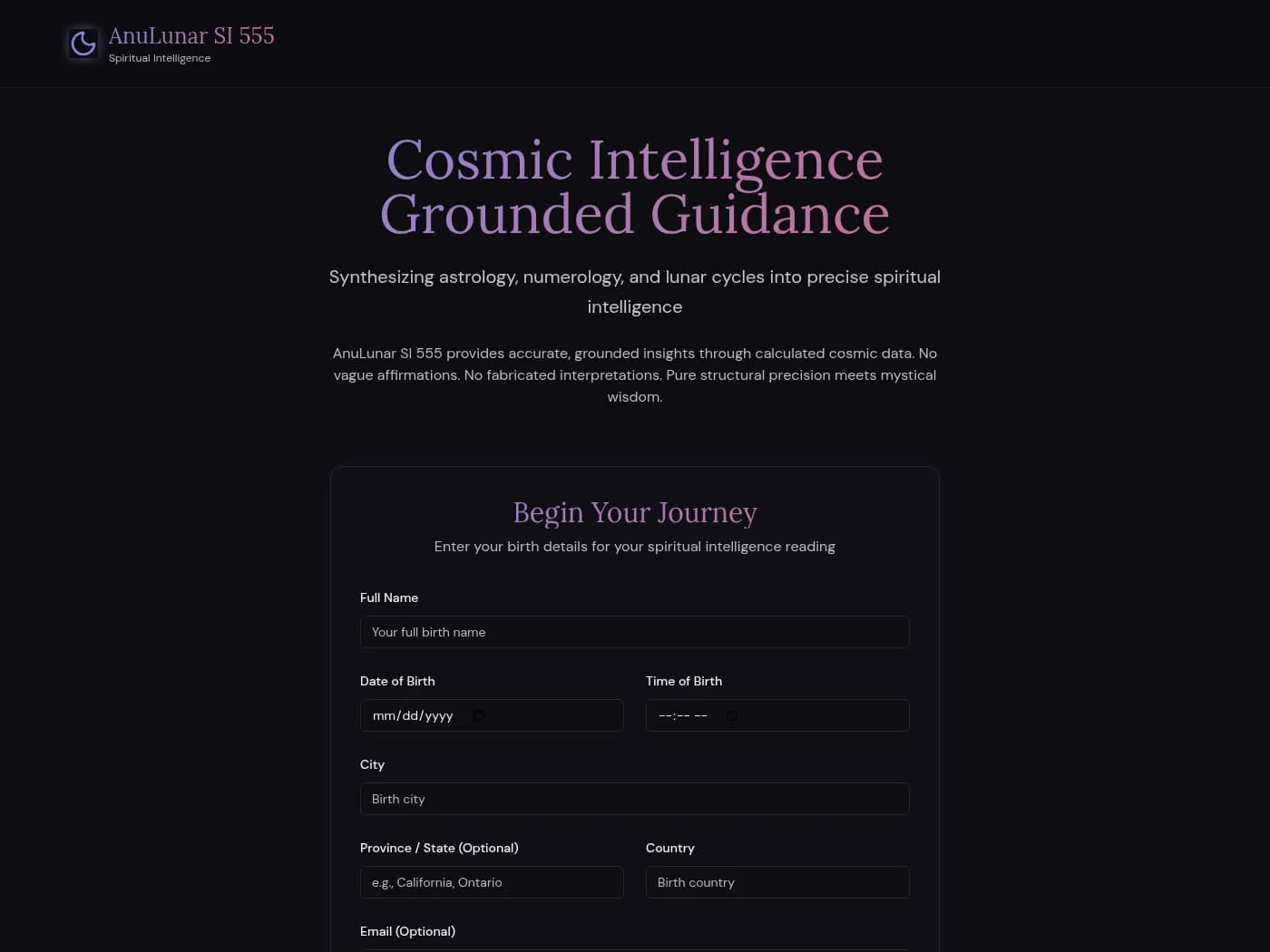 AnuLunar SI 555: Spiritual Intelligence Mini App