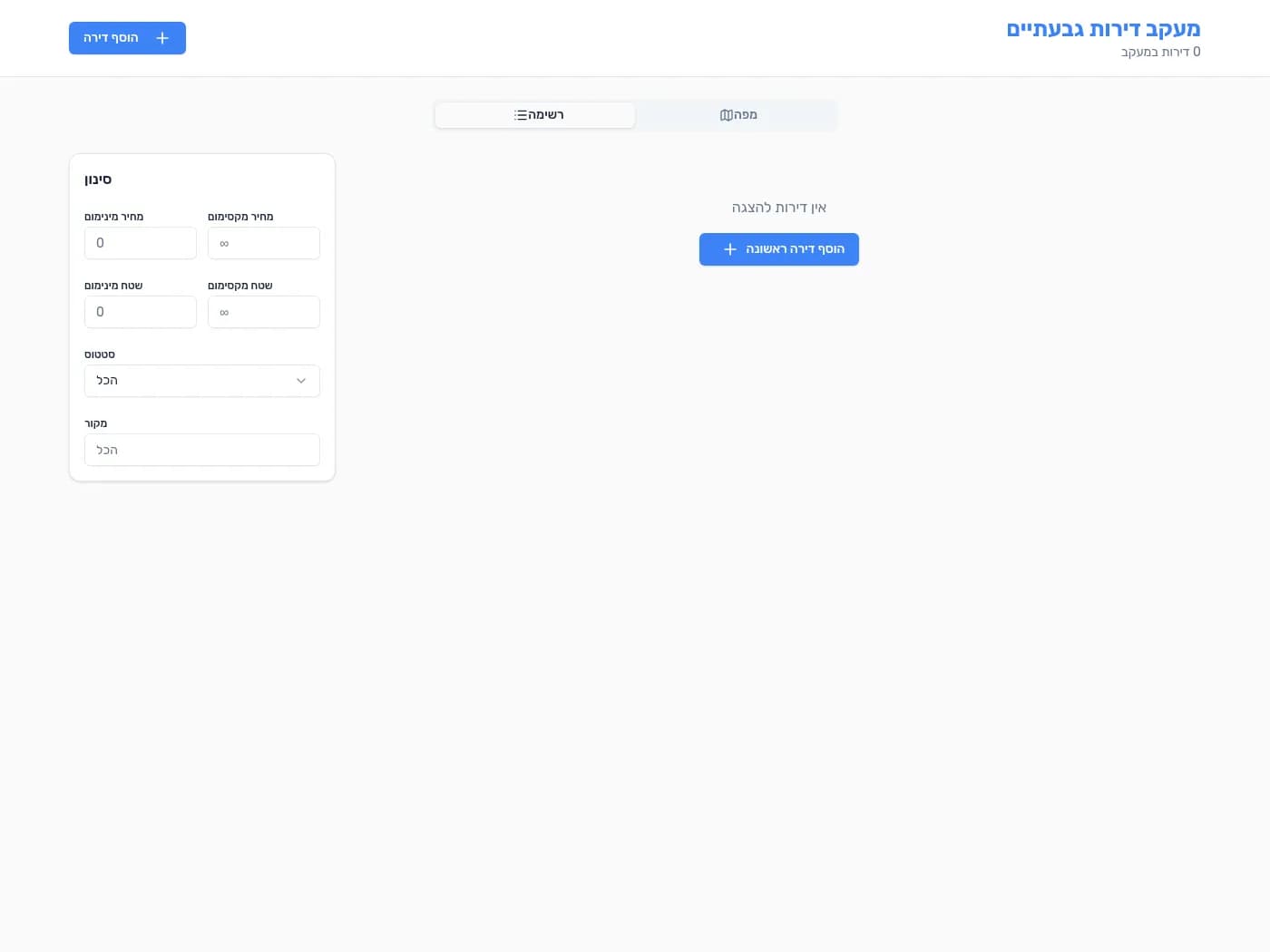Apartment Hunt Tracker for Givatayim