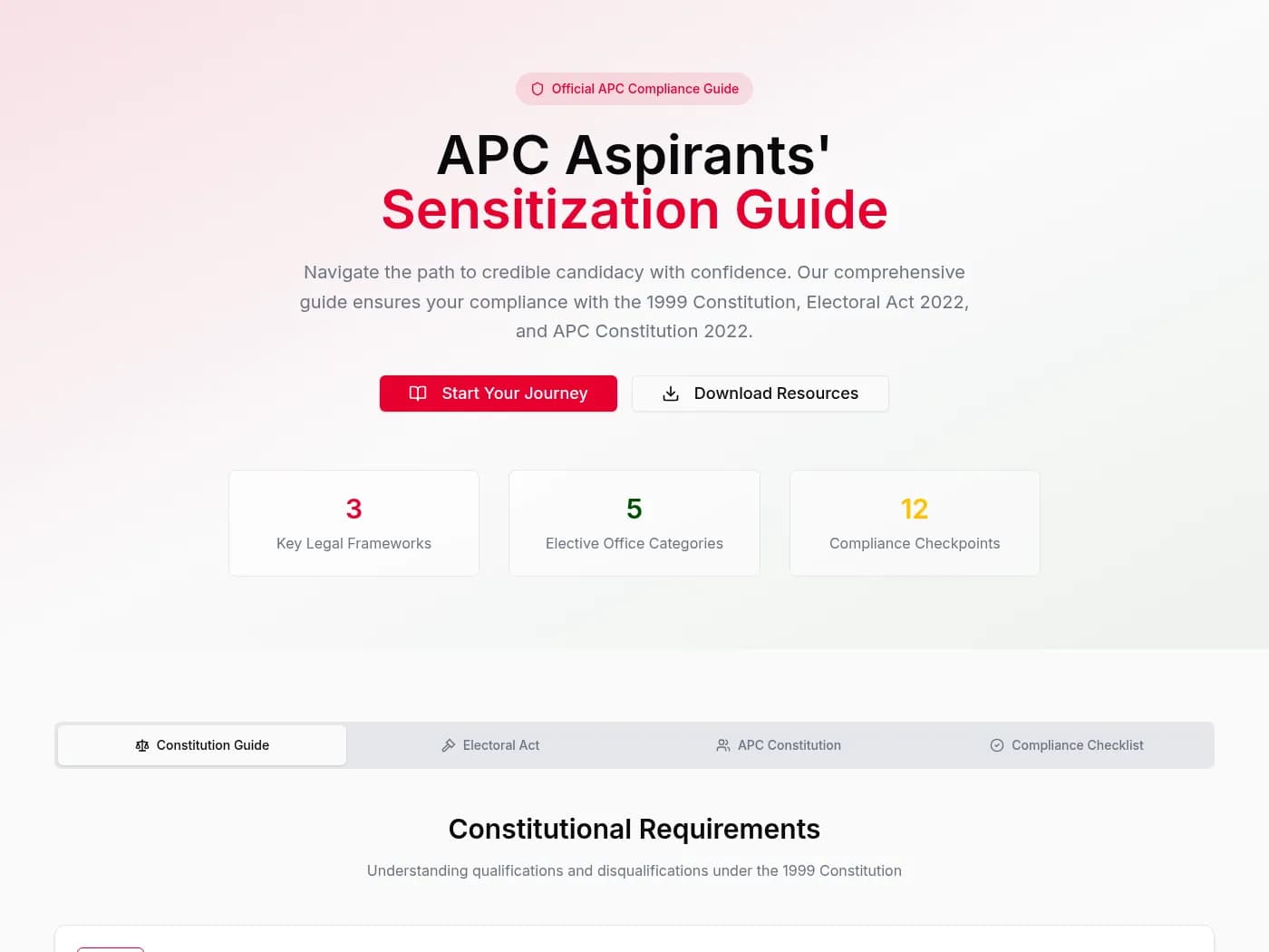 APC Aspirants’ Sensitization and Compliance Guide Portal